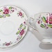 Hand Painted Tuscan Tea Cup and Saucer Pink Floral Tea Cup - Etsy