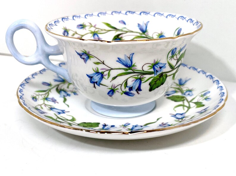 Shelley Harebell Teacup and Saucer: Fine Bone China Floral - Etsy