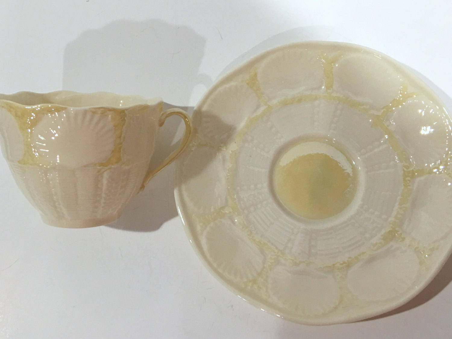 Belleek Tea Cup and Saucer, Irish Tea Cup, Shell Belleek China, Irish ...
