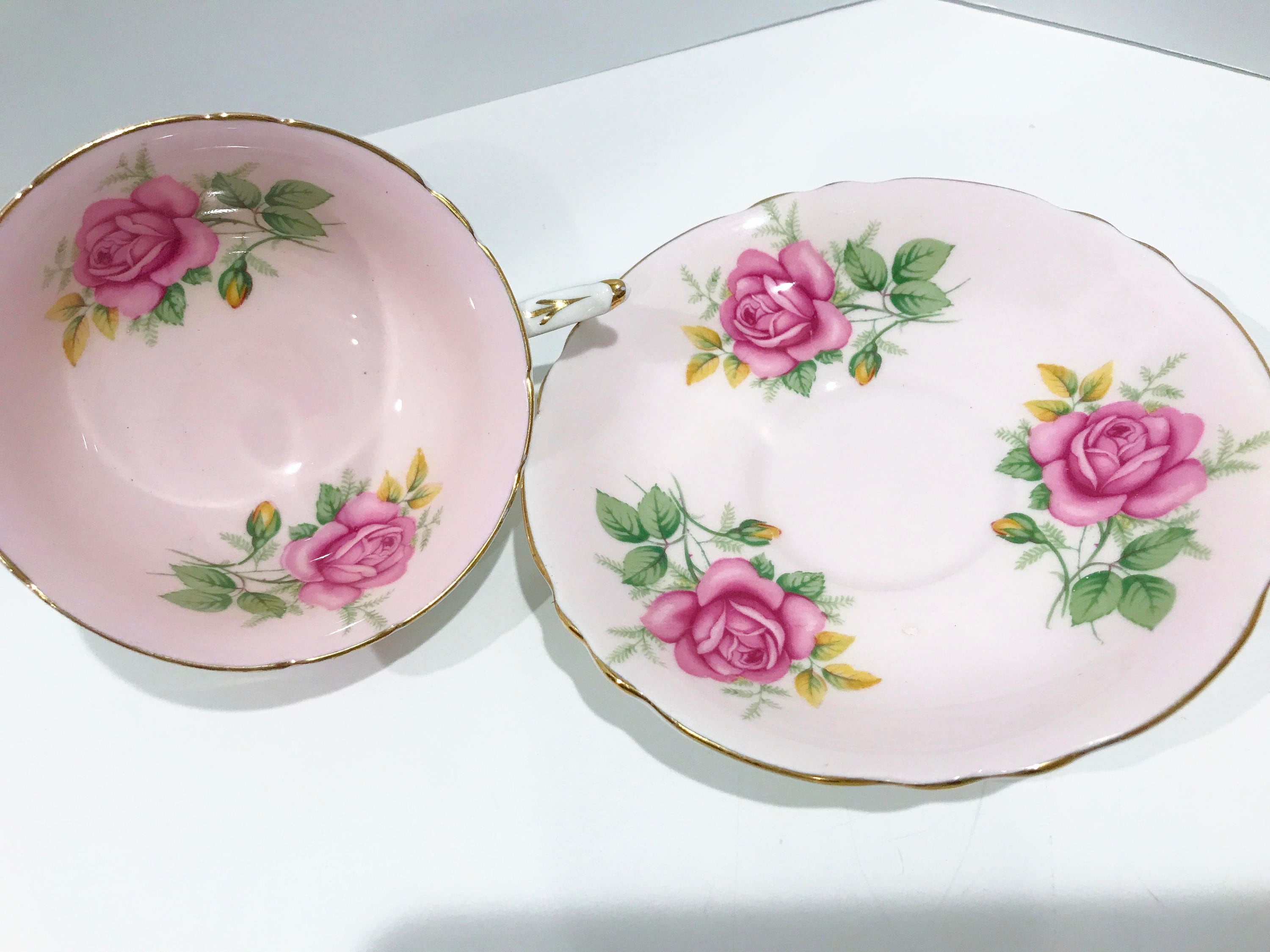 Reserved for S, Pink Rose Paragon Tea Cup and Saucer, Pink Paragon Cups ...