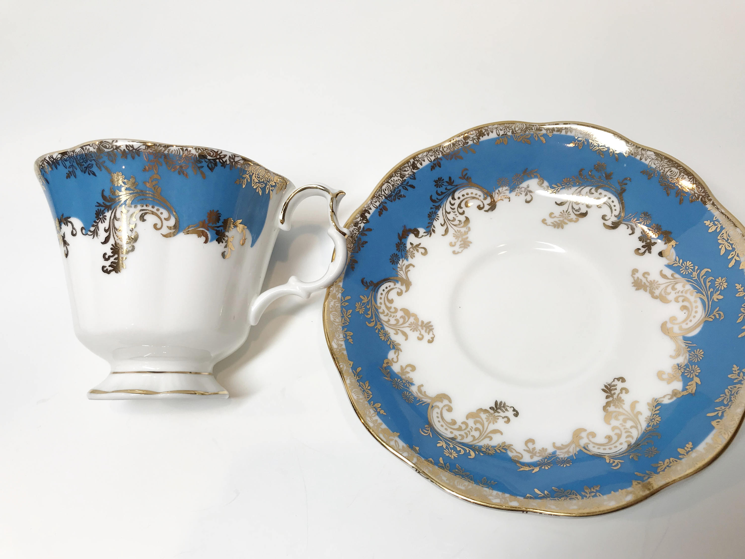 Royal Albert Tea Cup and Saucer, Regina Series Cups, Aquamarine Pattern ...