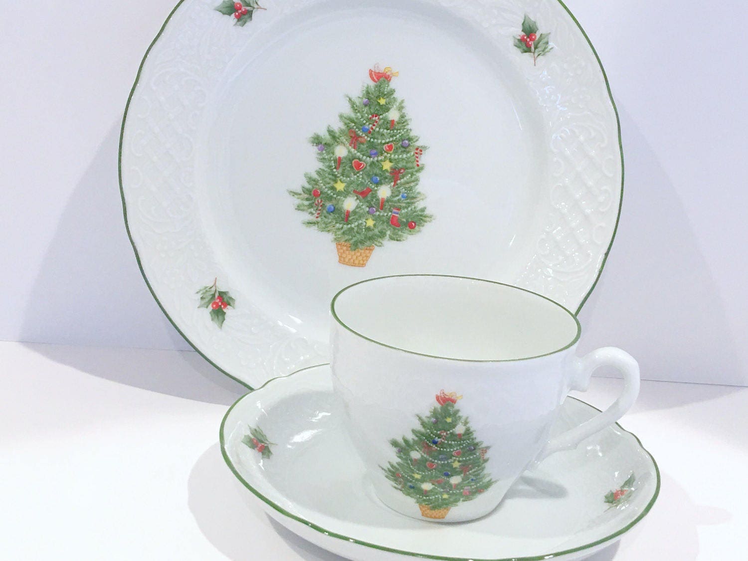 Christmas Tree Plate, Schumann Bavarian China, Bone China, Holiday ...