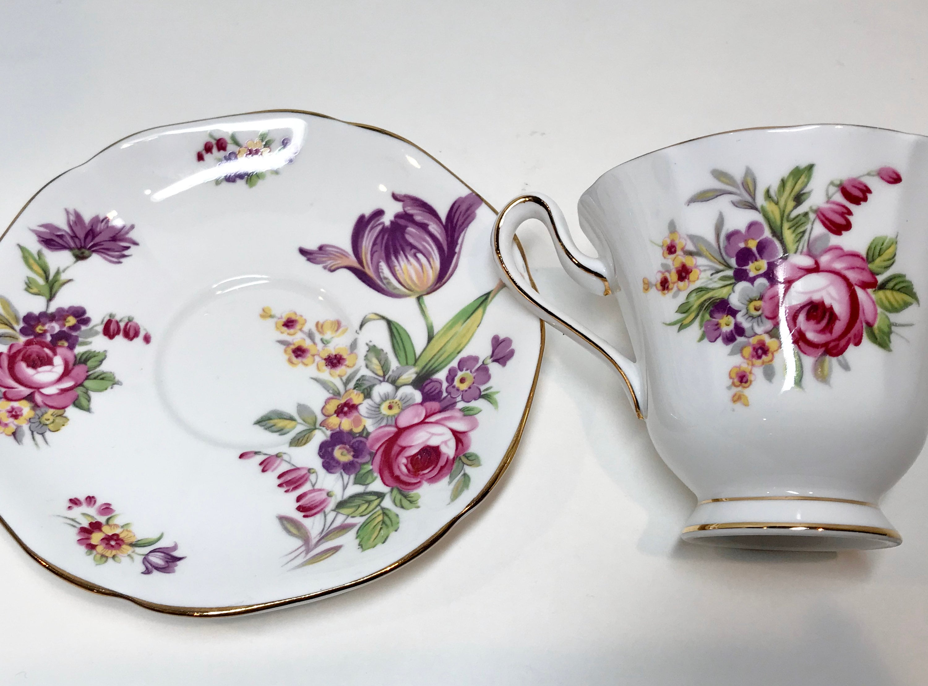 Tuscan Tea Cup and Saucer, Floral Tea Cups, Antique Tea Cups Vintage ...