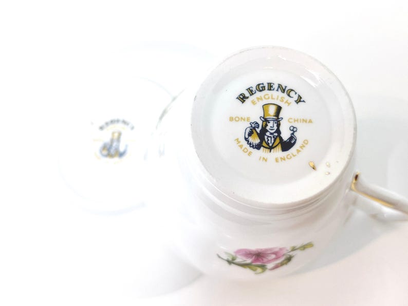 Regency Pansy Teacup and Saucer: English Bone China, 1960s Floral Tea ...