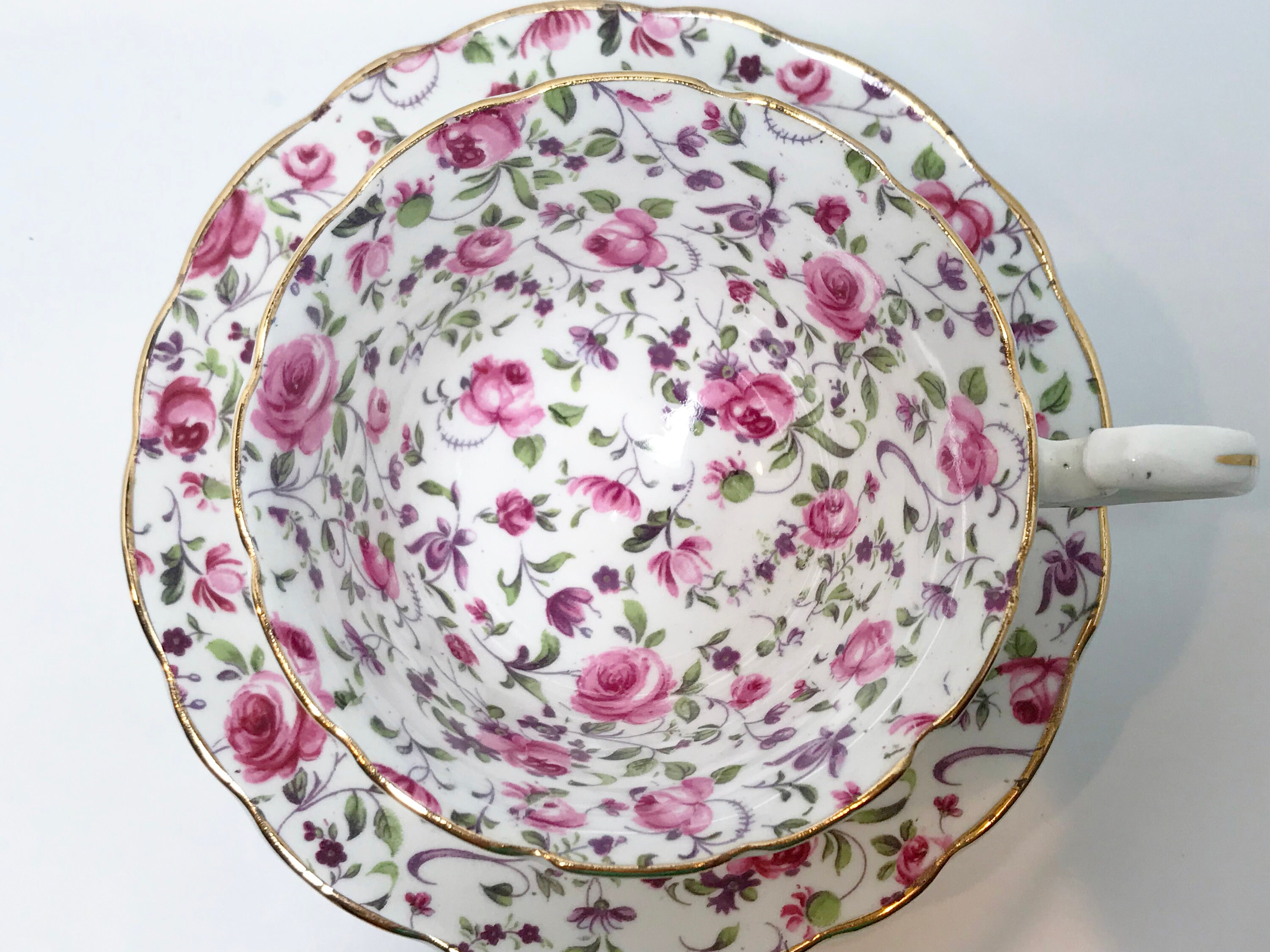 Rose Chintz Tea Cup, Radfords Teacup and Saucer, Antique Teacups ...
