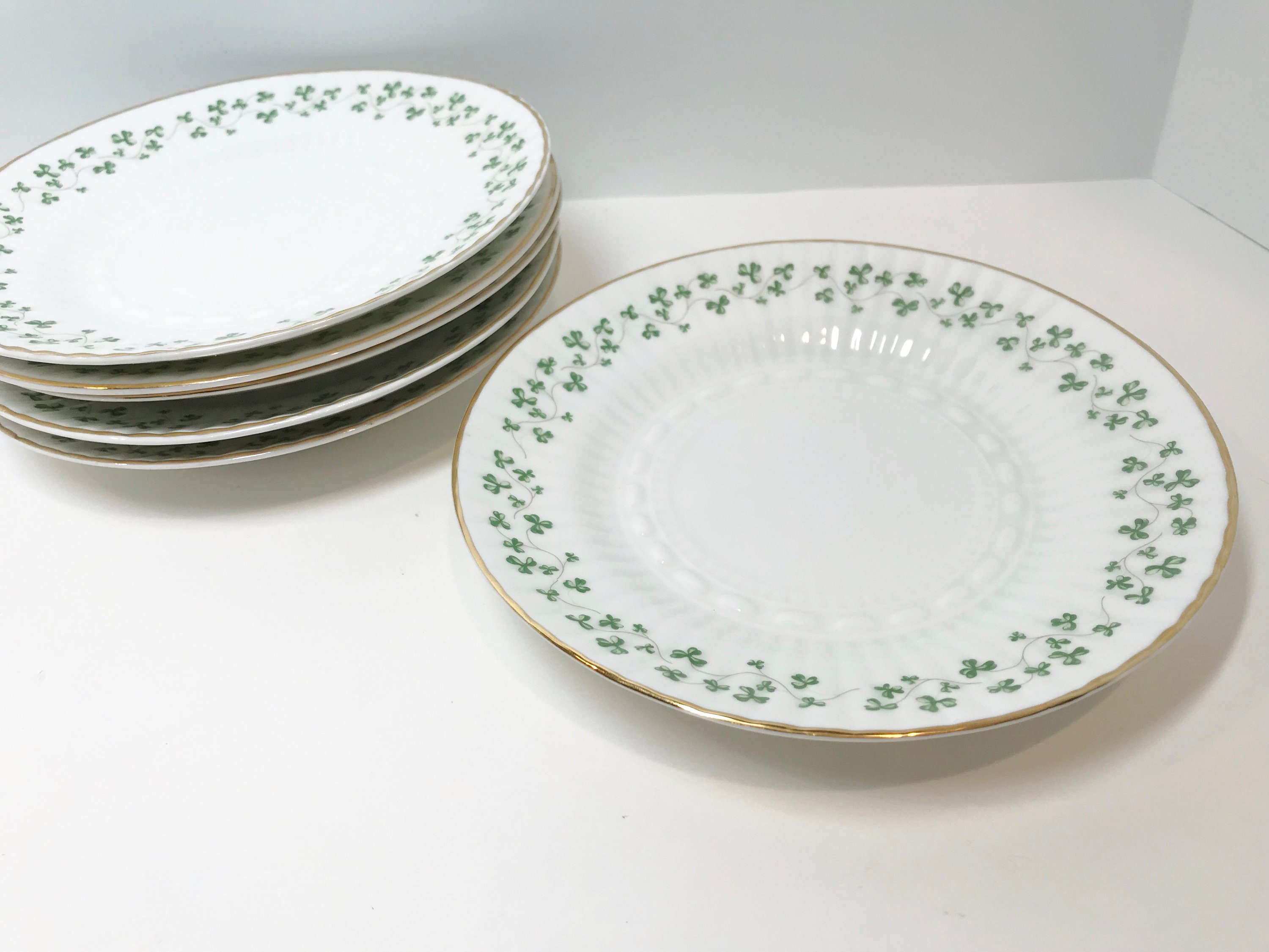 Reserved for SR, Royal Tara, Set of 6 Plates, Shamrock Plates, Irish ...
