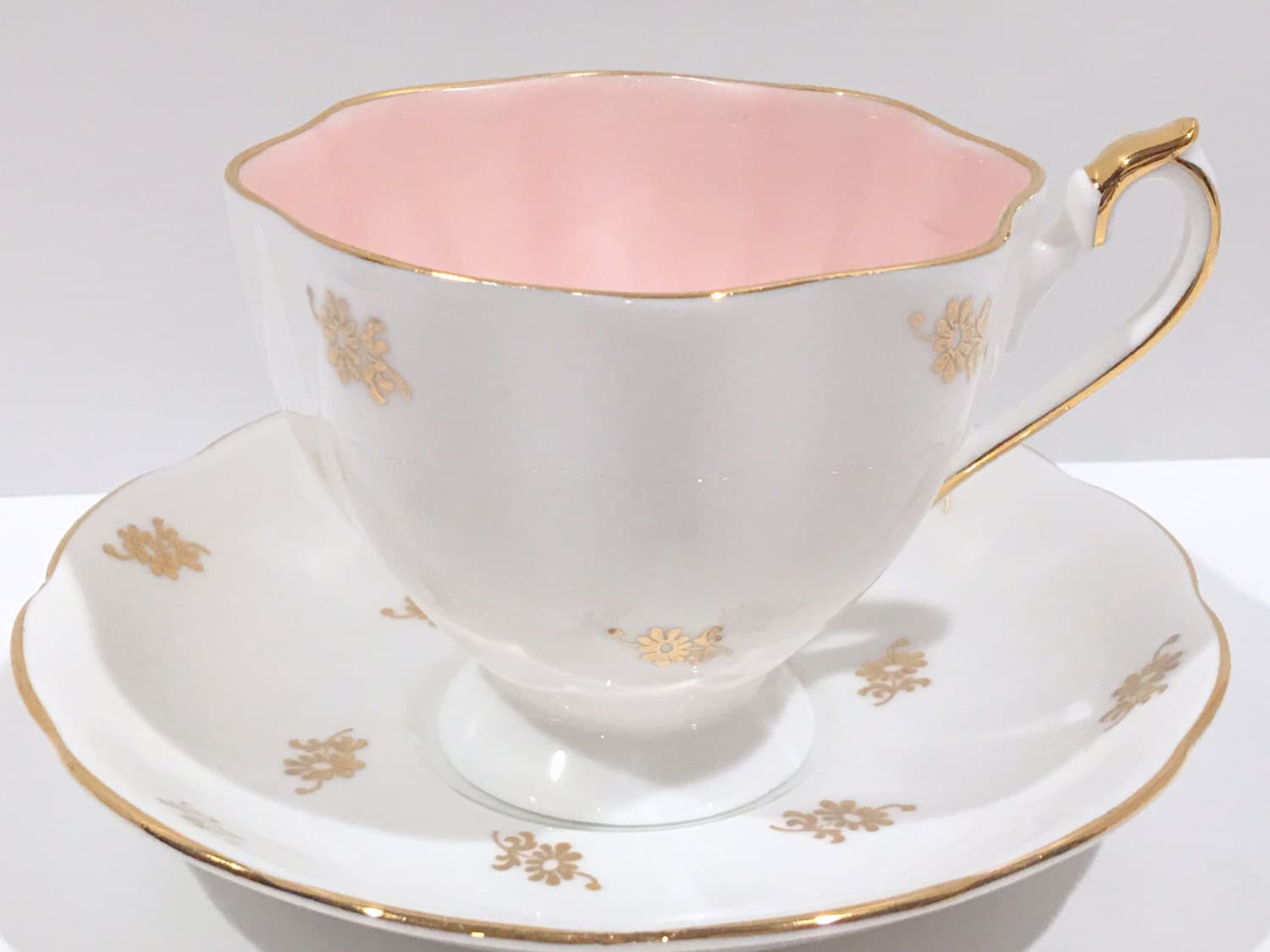 Pink Princess Anne Tea Cup and Saucer, English Bone China Cup, Bridal ...