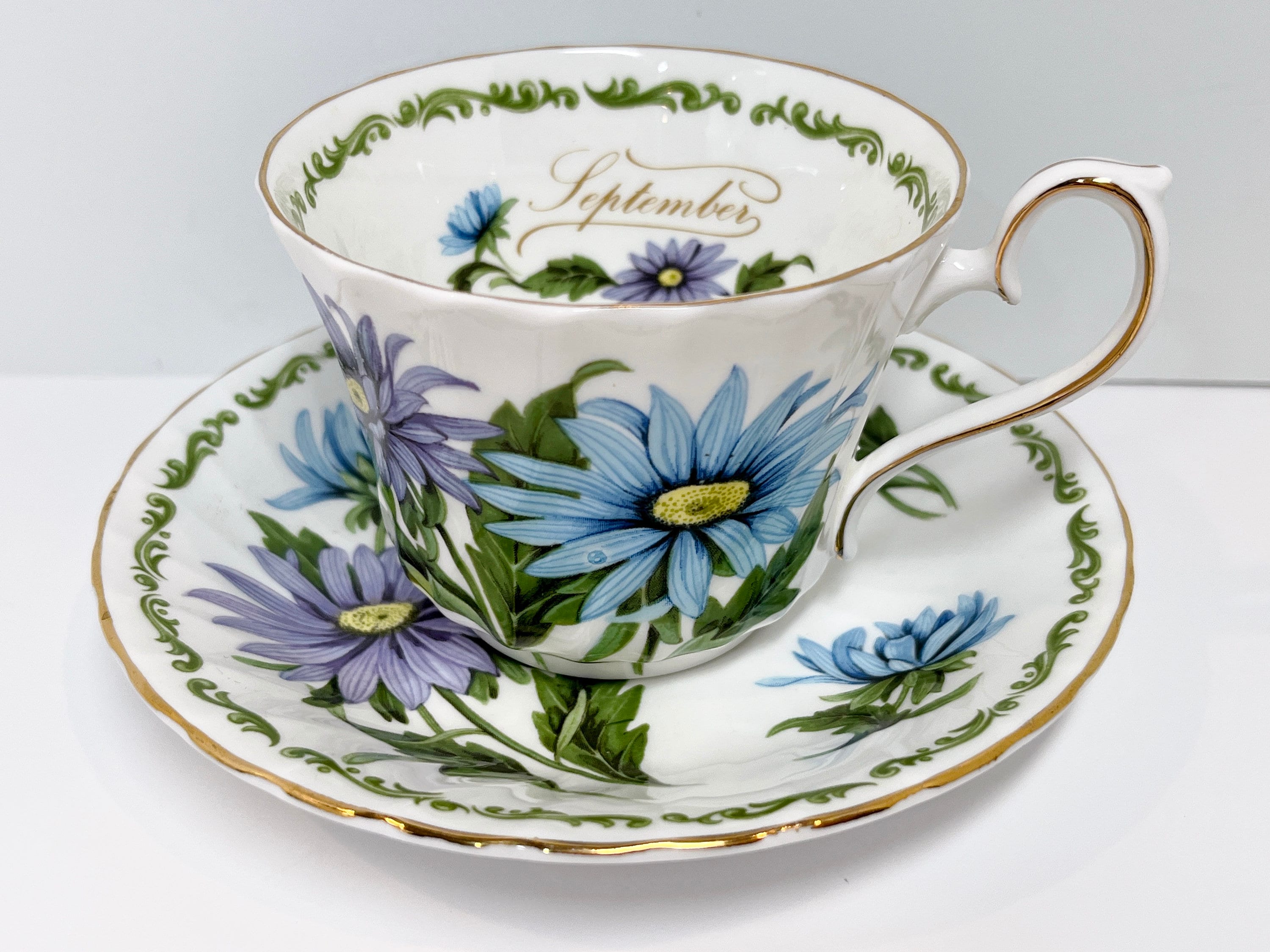 September Birthday Teacup English Bone China Tea Cup and Saucer ...