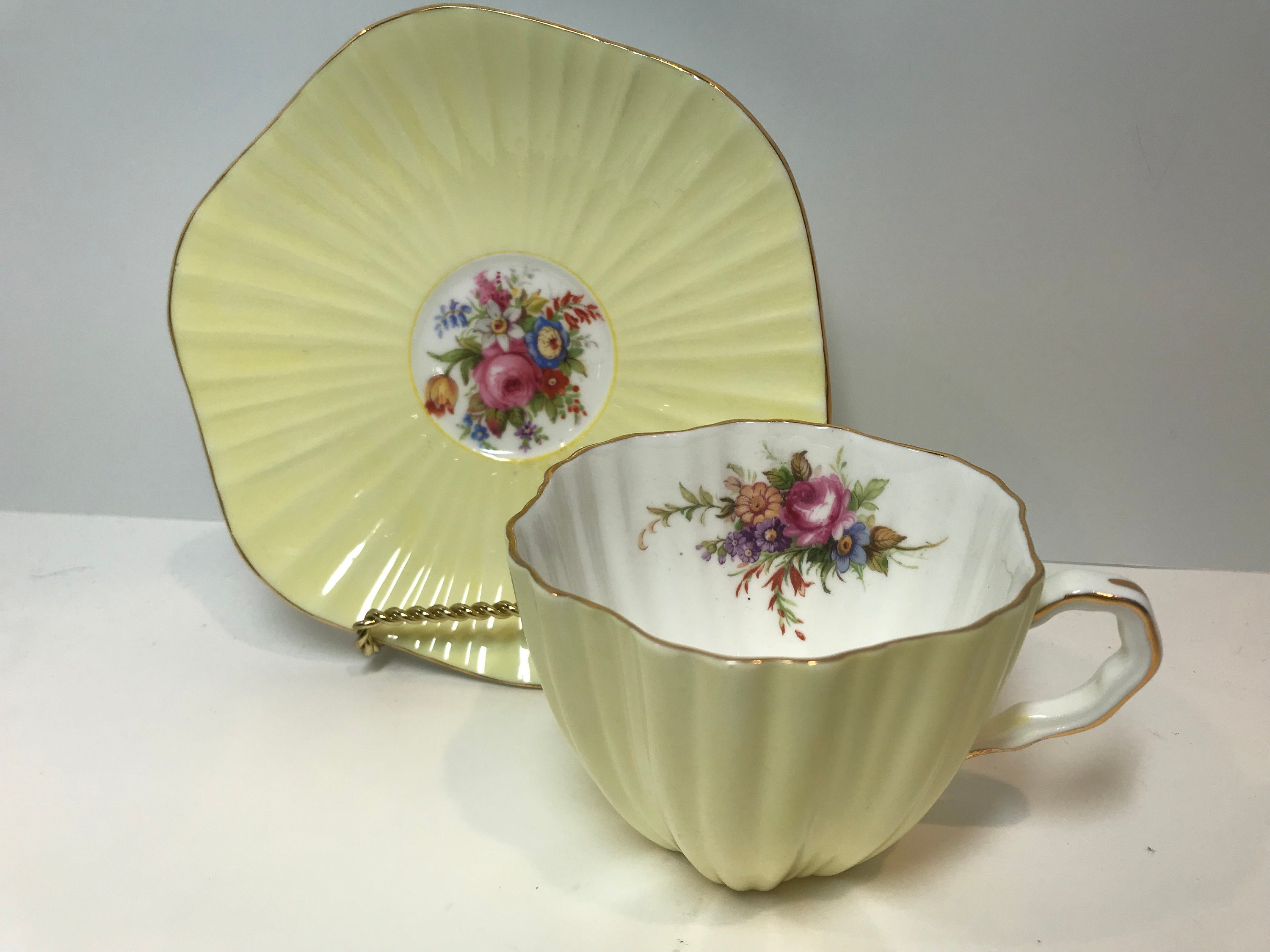 EB Foley Tea Cup and Saucer, Yellow Tea Cups, Antique Teacups, English ...