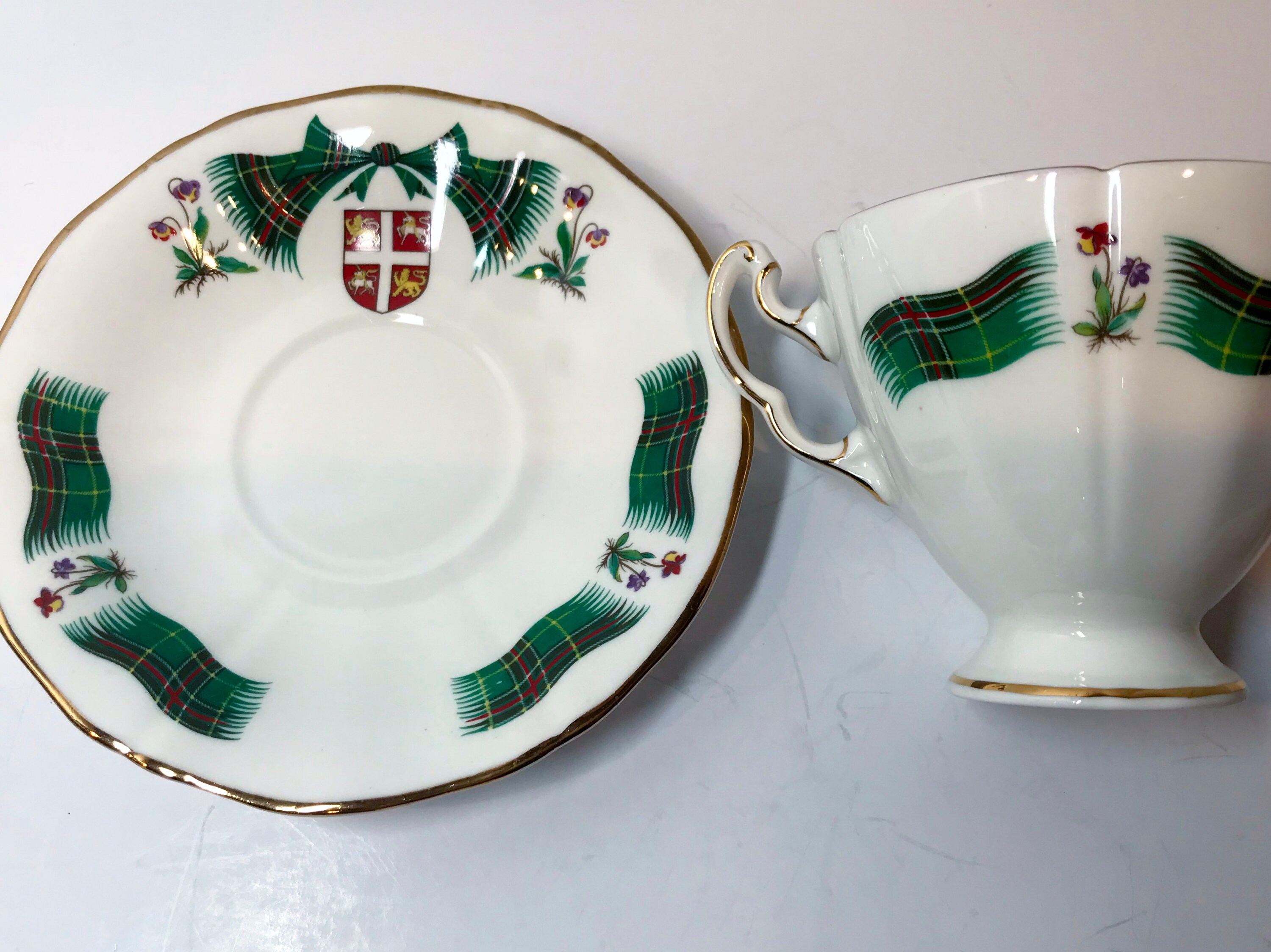 Newfoundland Tea Cup and Saucer, Royal Adderley Tea Cup, English Bone ...
