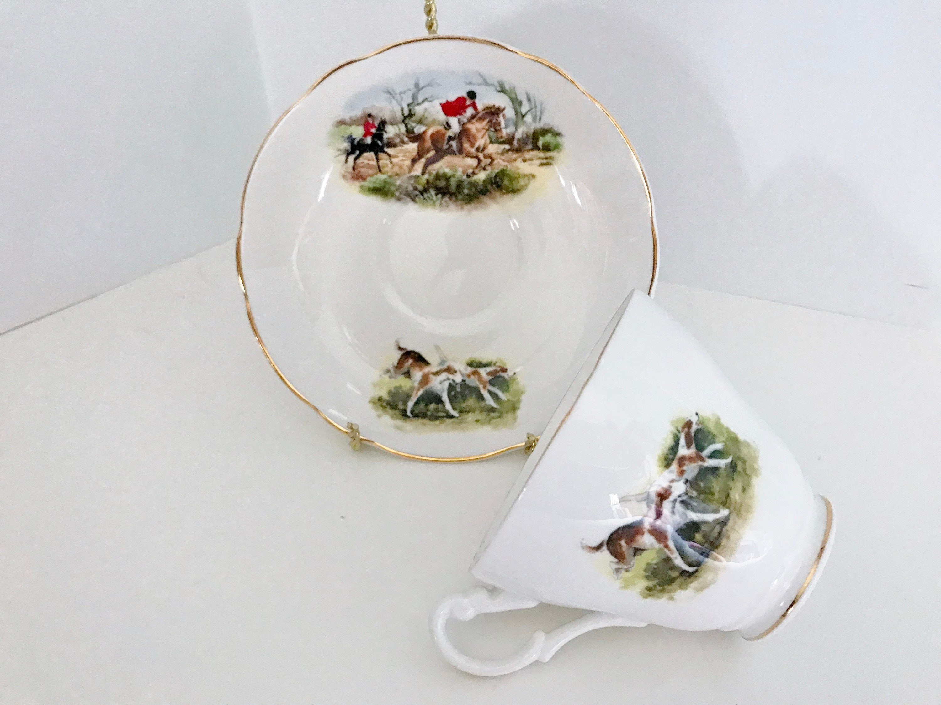 The Hunt Tea Cup, Fox Hunt Tea Cup, Riding to Hounds Cup, Royal Stuart ...