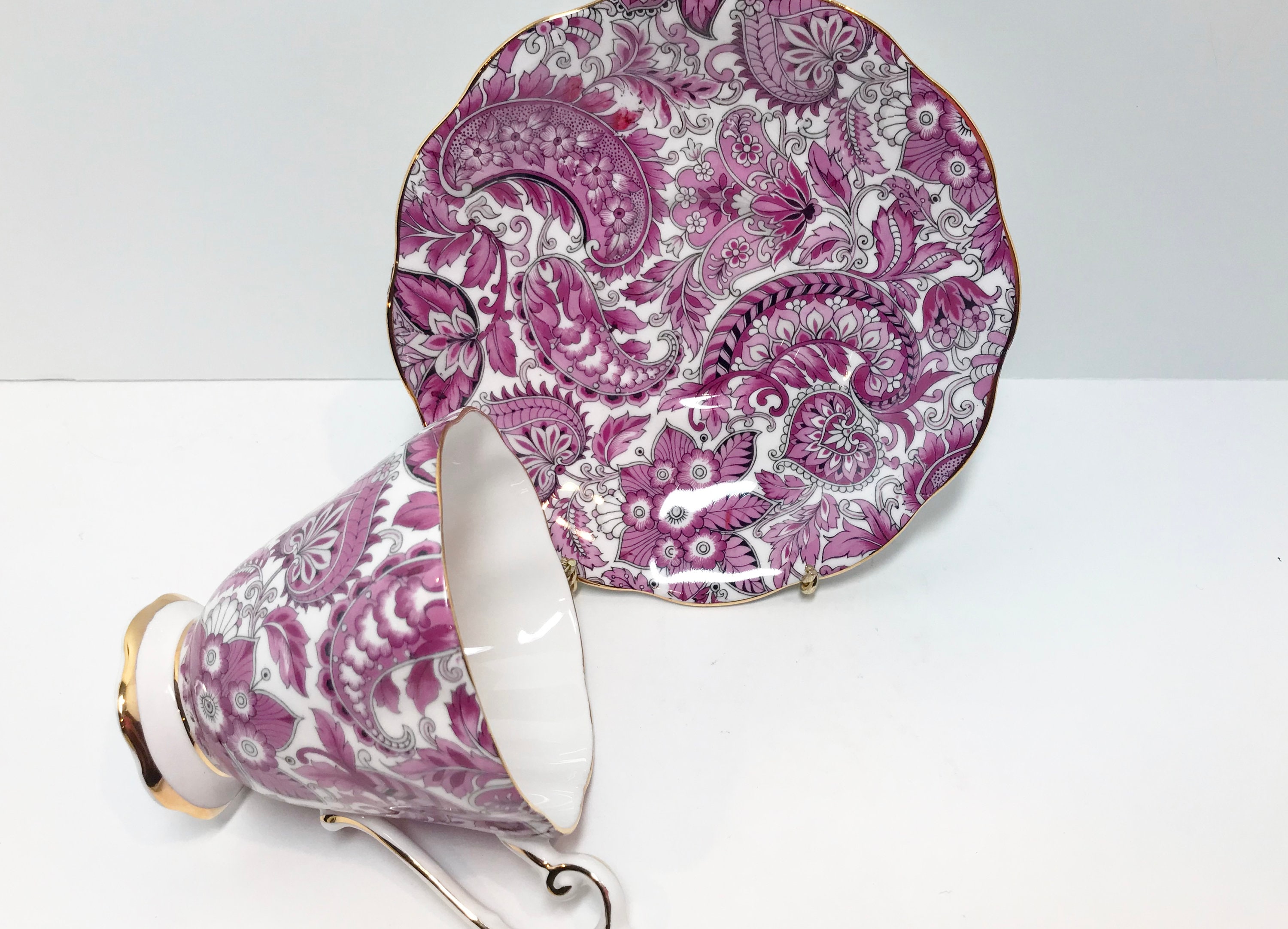 Paisley Royal Standard Tea Cup and Saucer, Antique Teacups Vintage ...