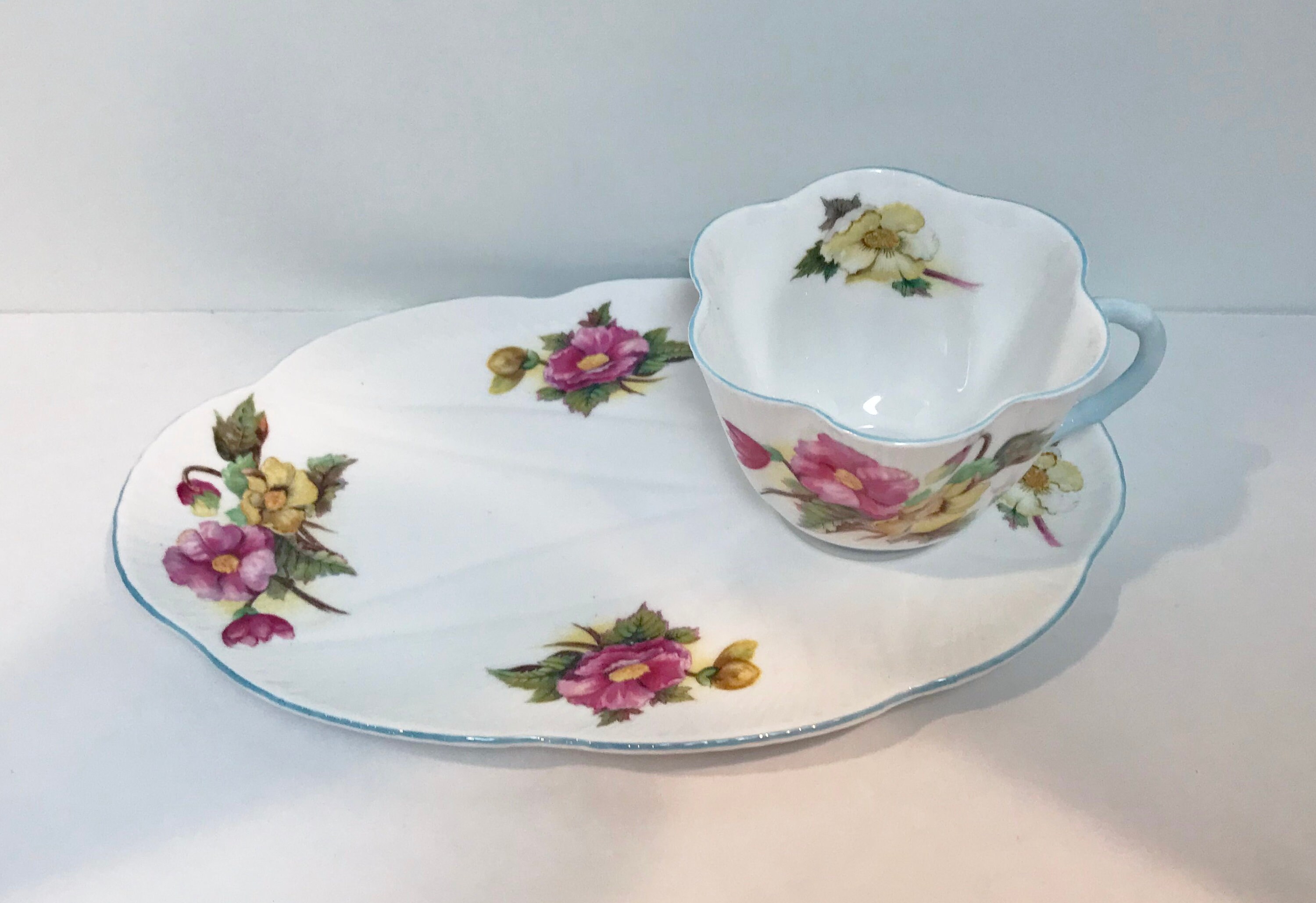 Shelley Snack Set, Shelley Begonia, Tea and Toast, Shelley China ...