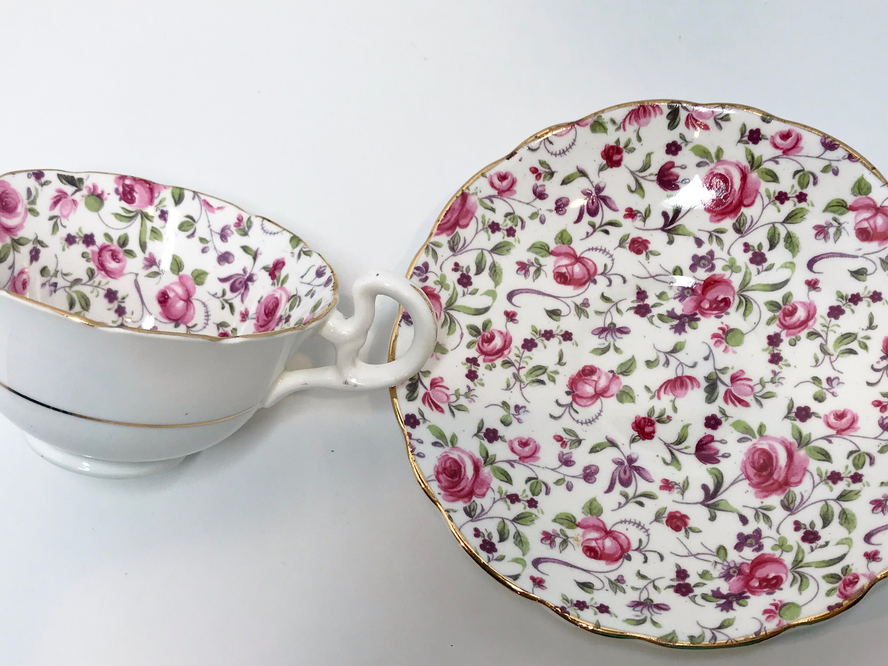 Rose Chintz Tea Cup, Radfords Teacup and Saucer, Antique Teacups ...