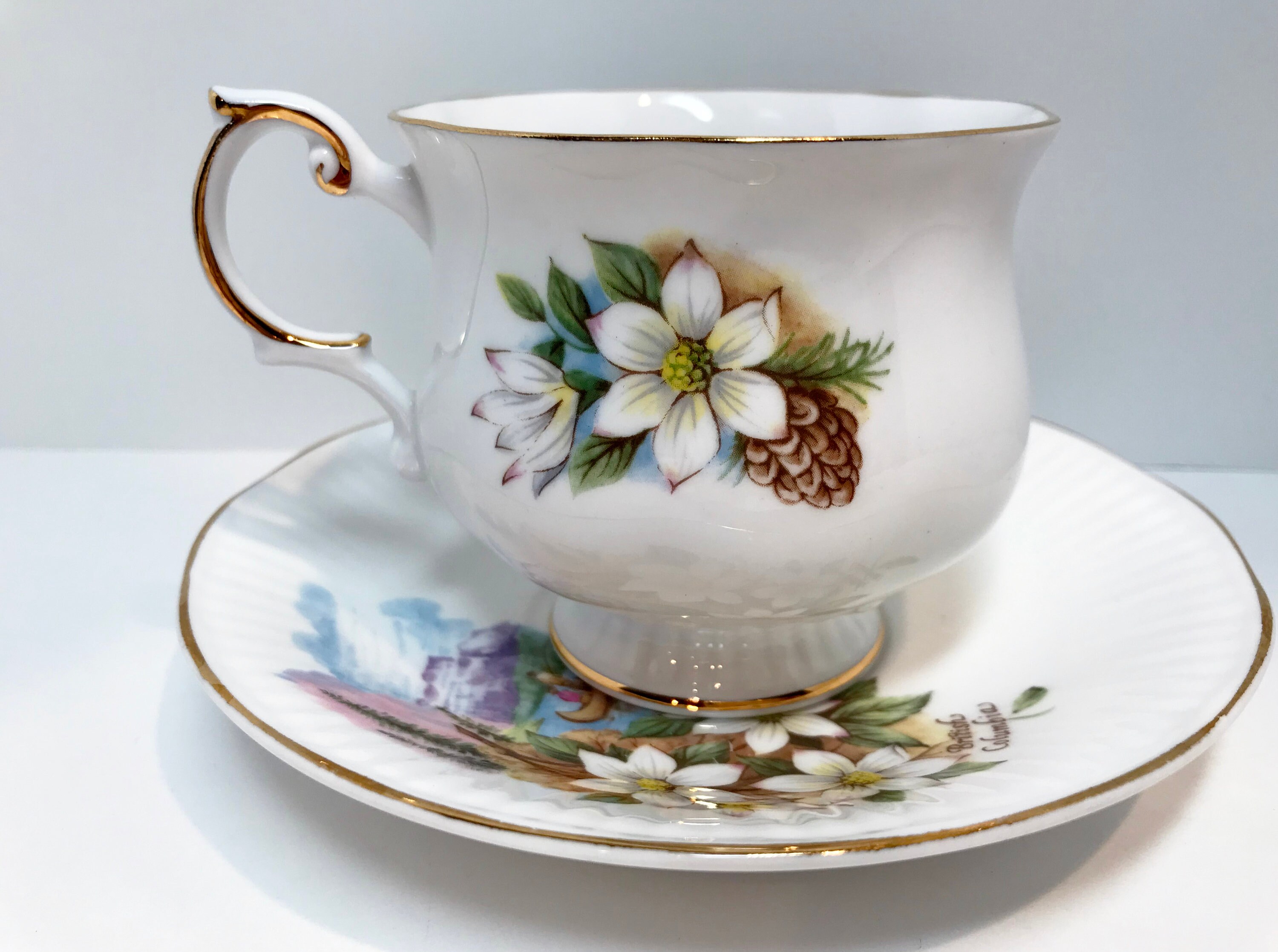Reserved for L, British Columbia Tea Cup and Saucer, Canoe Tea Cup ...