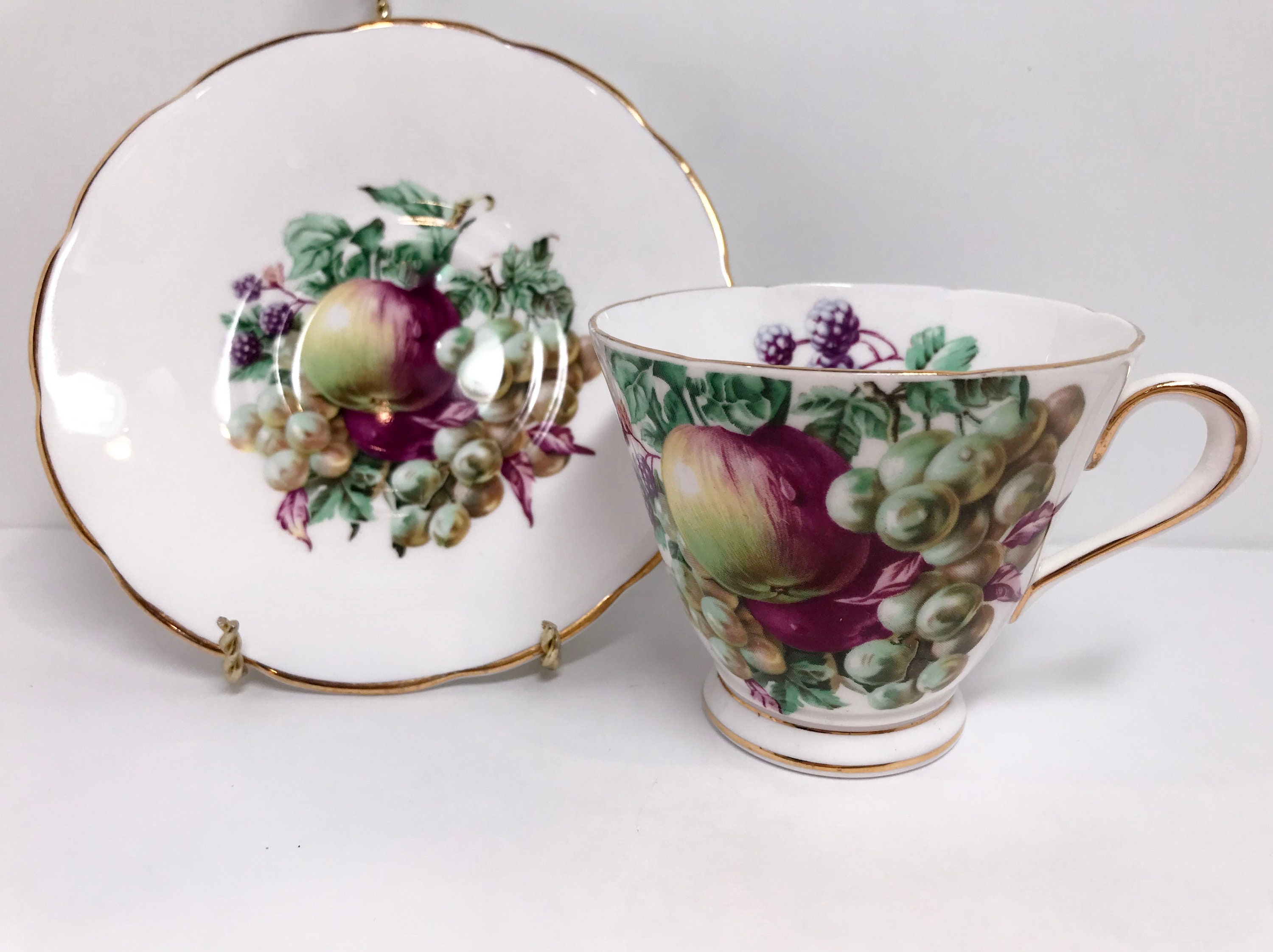 Tuscan Tea Cup and Saucer, Tuscan Fruit Tea Cup, English Teacups ...