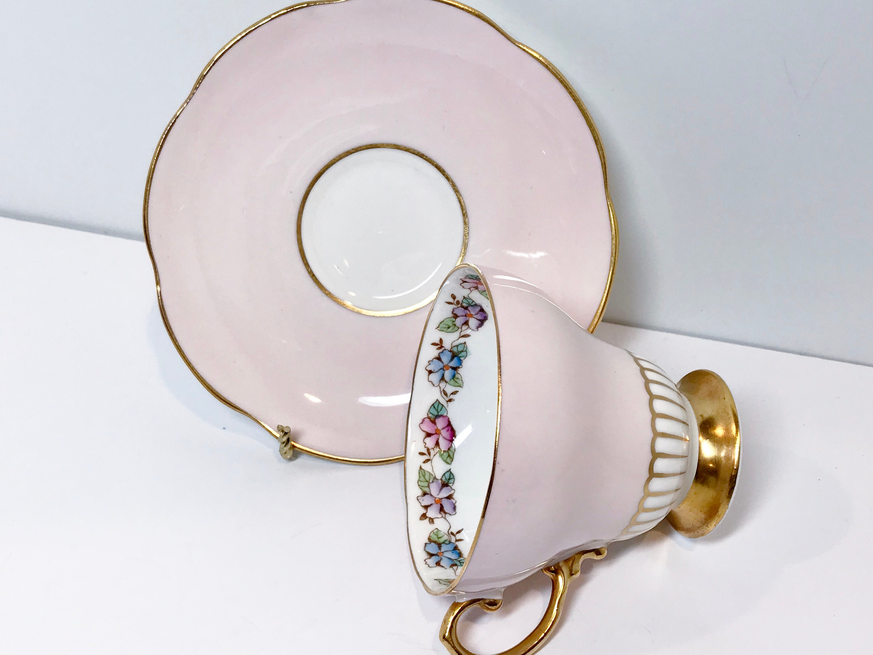 EB Foley Teacup and Saucer, Hand Painted Foley Tea Cup, Pink Teacups ...