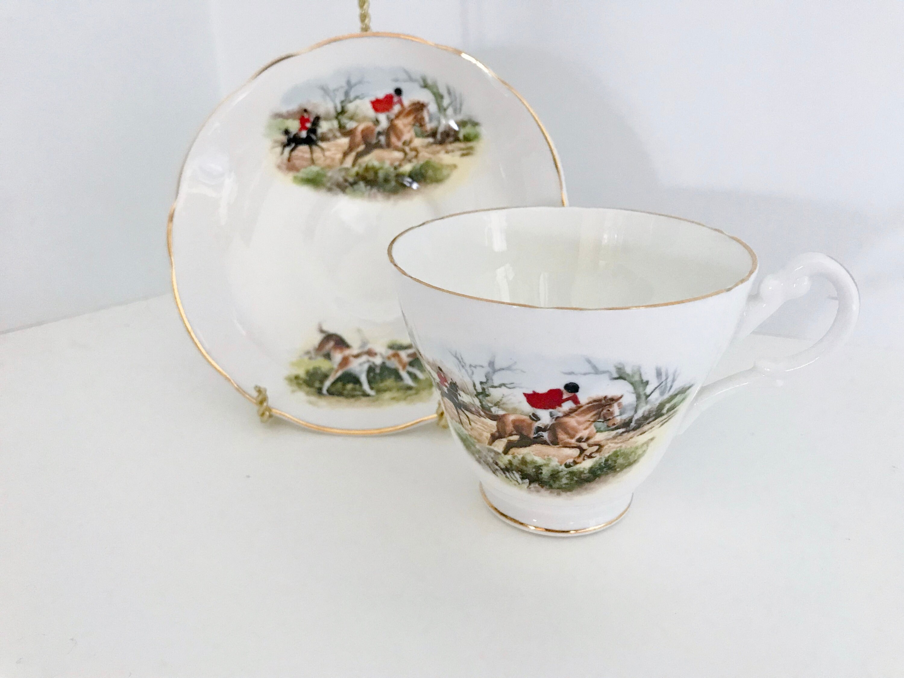 The Hunt Tea Cup, Fox Hunt Tea Cup, Riding to Hounds Cup, Royal Stuart ...