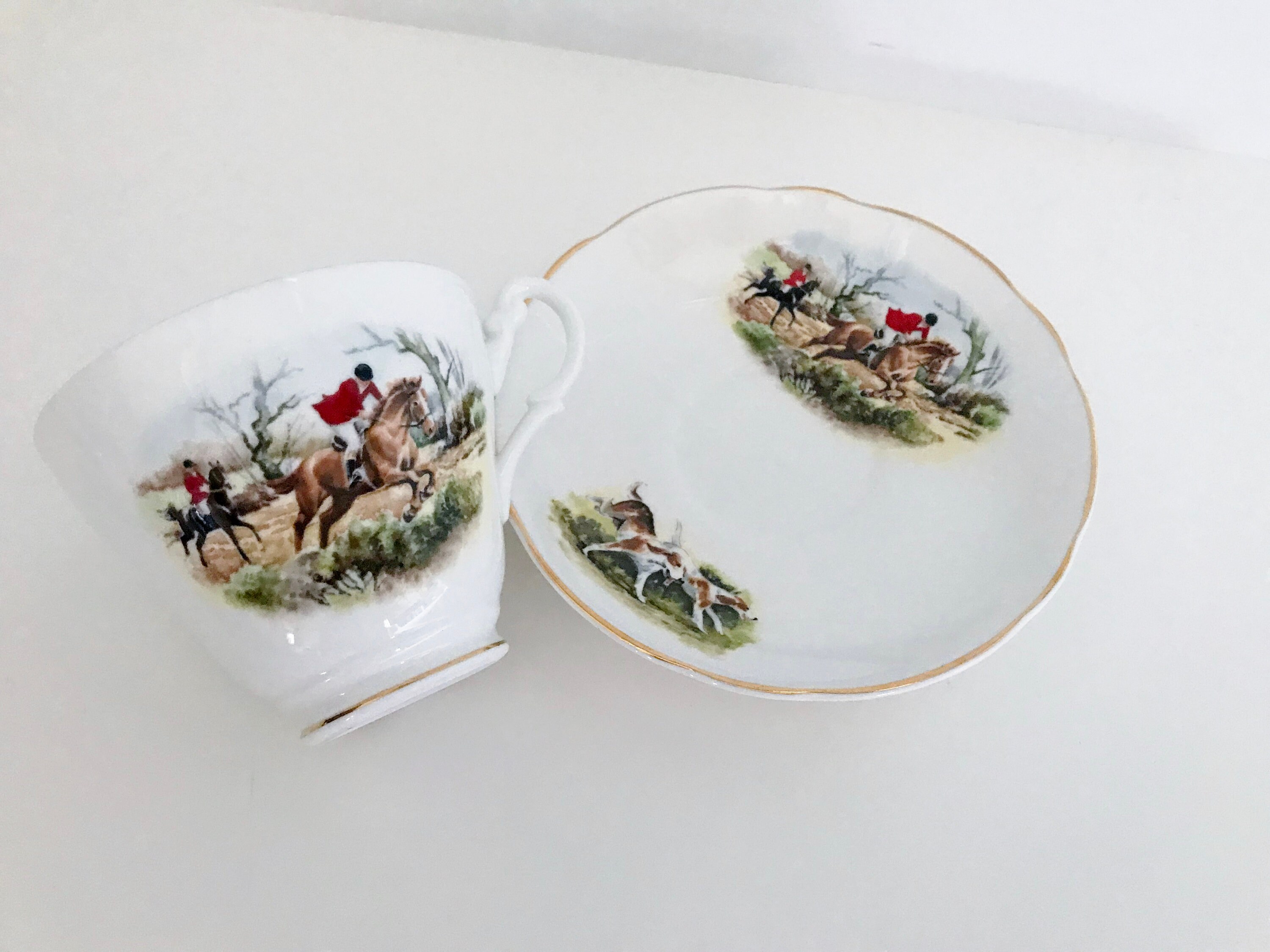 The Hunt Tea Cup, Fox Hunt Tea Cup, Riding to Hounds Cup, Royal Stuart ...