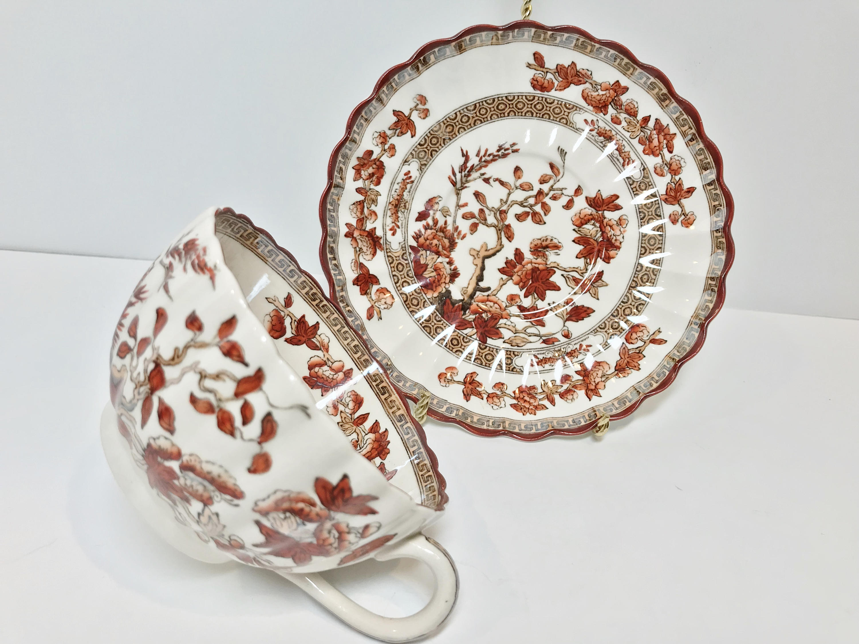 Spode Tea Cup and Saucer, India Tree Pattern, English Bone China Cups ...