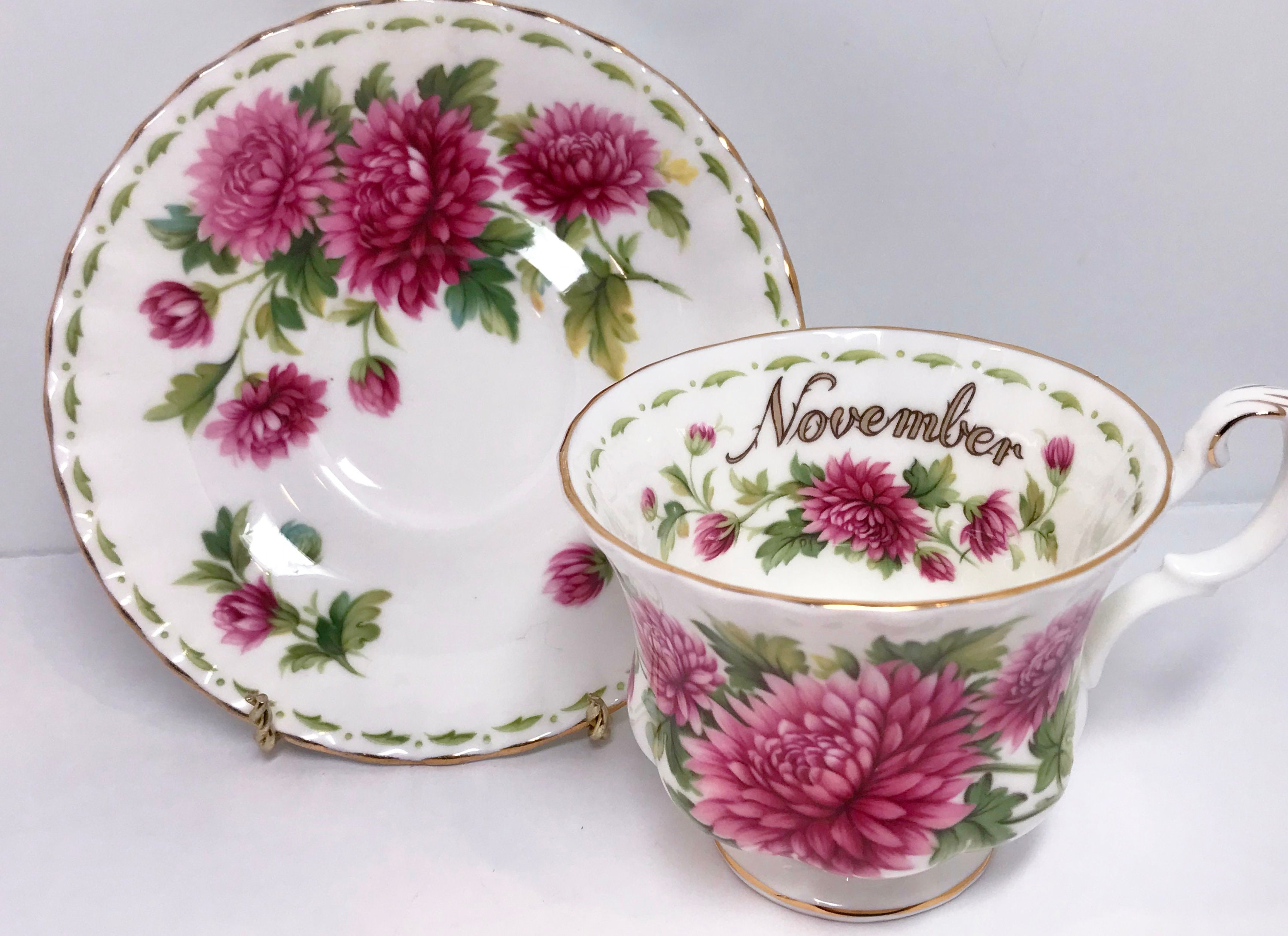 Chrysanthemum November Birthday Cup, Royal Albert Tea Cup and Saucer ...