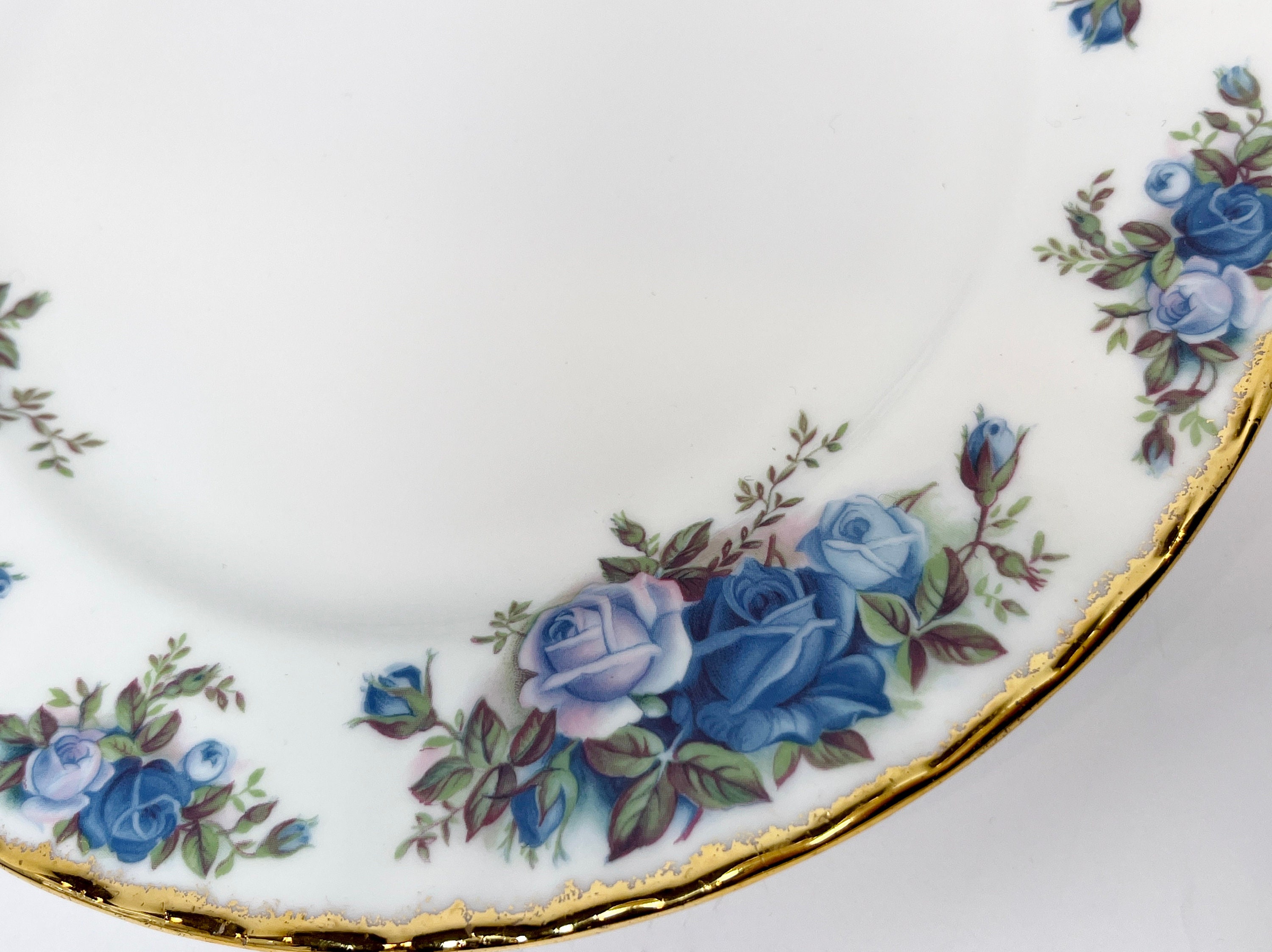 Moonlight Rose Plate , Royal Albert Plate , Blue Old Country Roses ...
