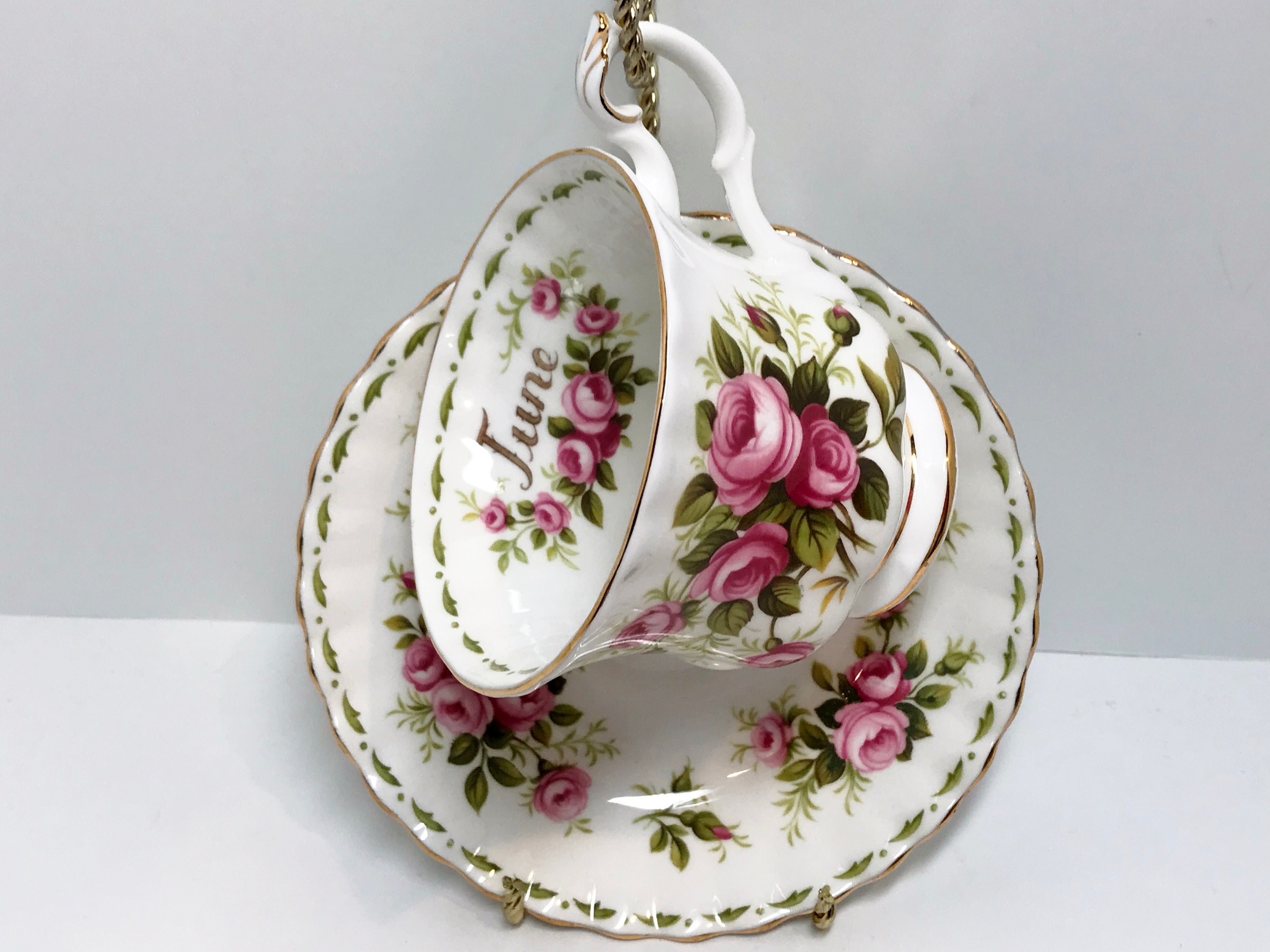 June Birthday Tea Cup Royal Albert Teacup and Saucer Antique Teacup ...