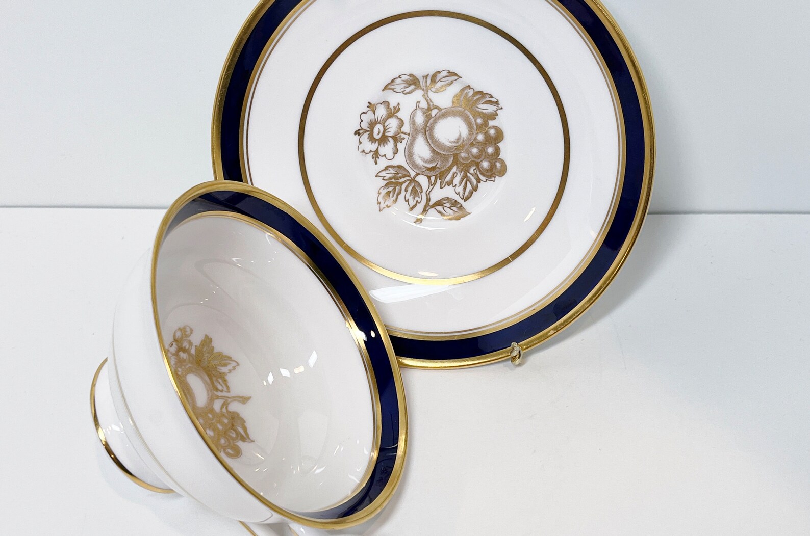 Spode Golden Harvest Spode With Blue Trim English Spode - Etsy