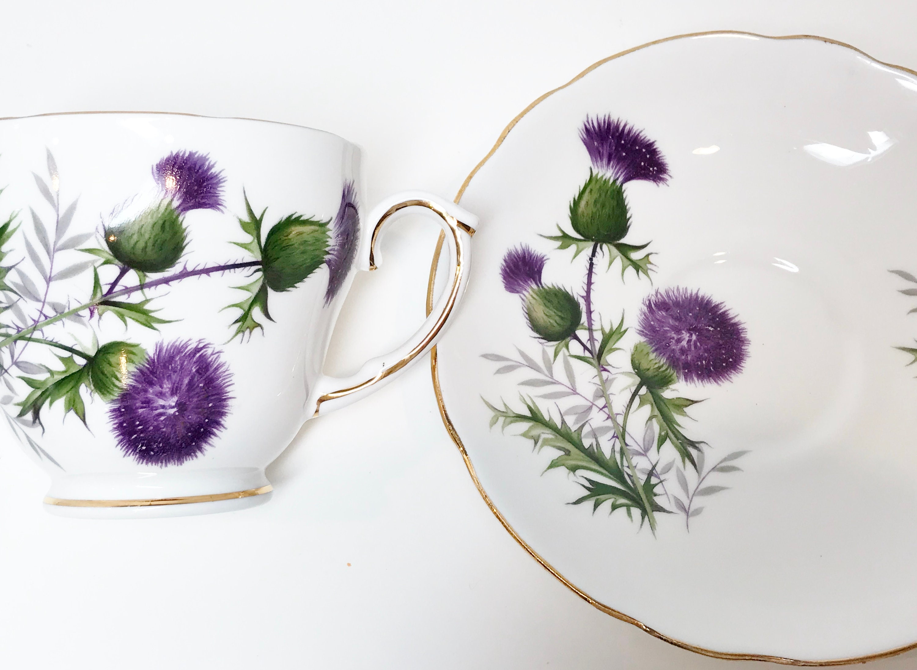 Thistle Tea Cup and Saucer, Duchess Tea Cups, Scottish Tea Cups ...