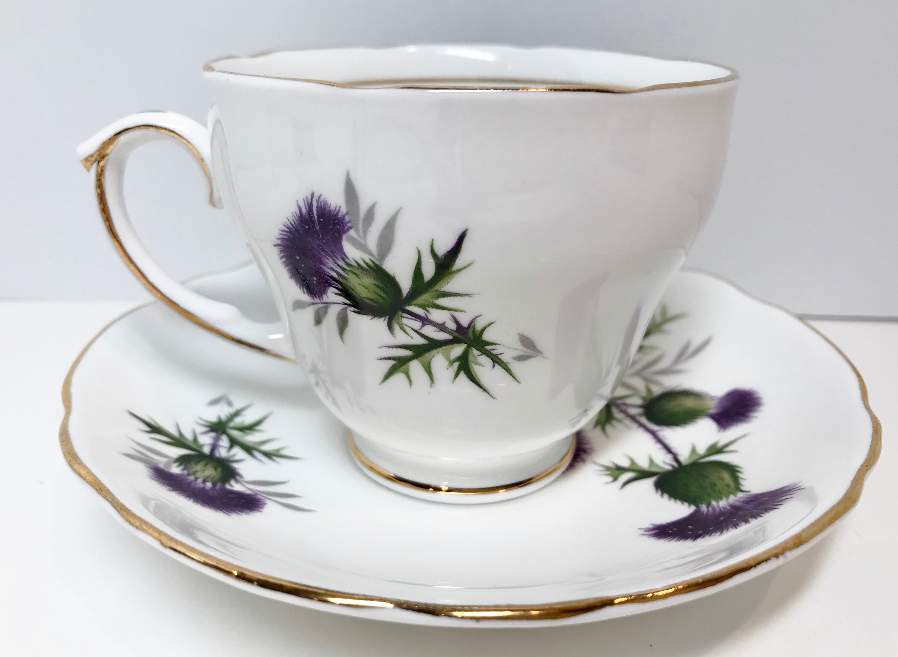 Thistle Tea Cup and Saucer, Duchess Tea Cups, Scottish Tea Cups ...