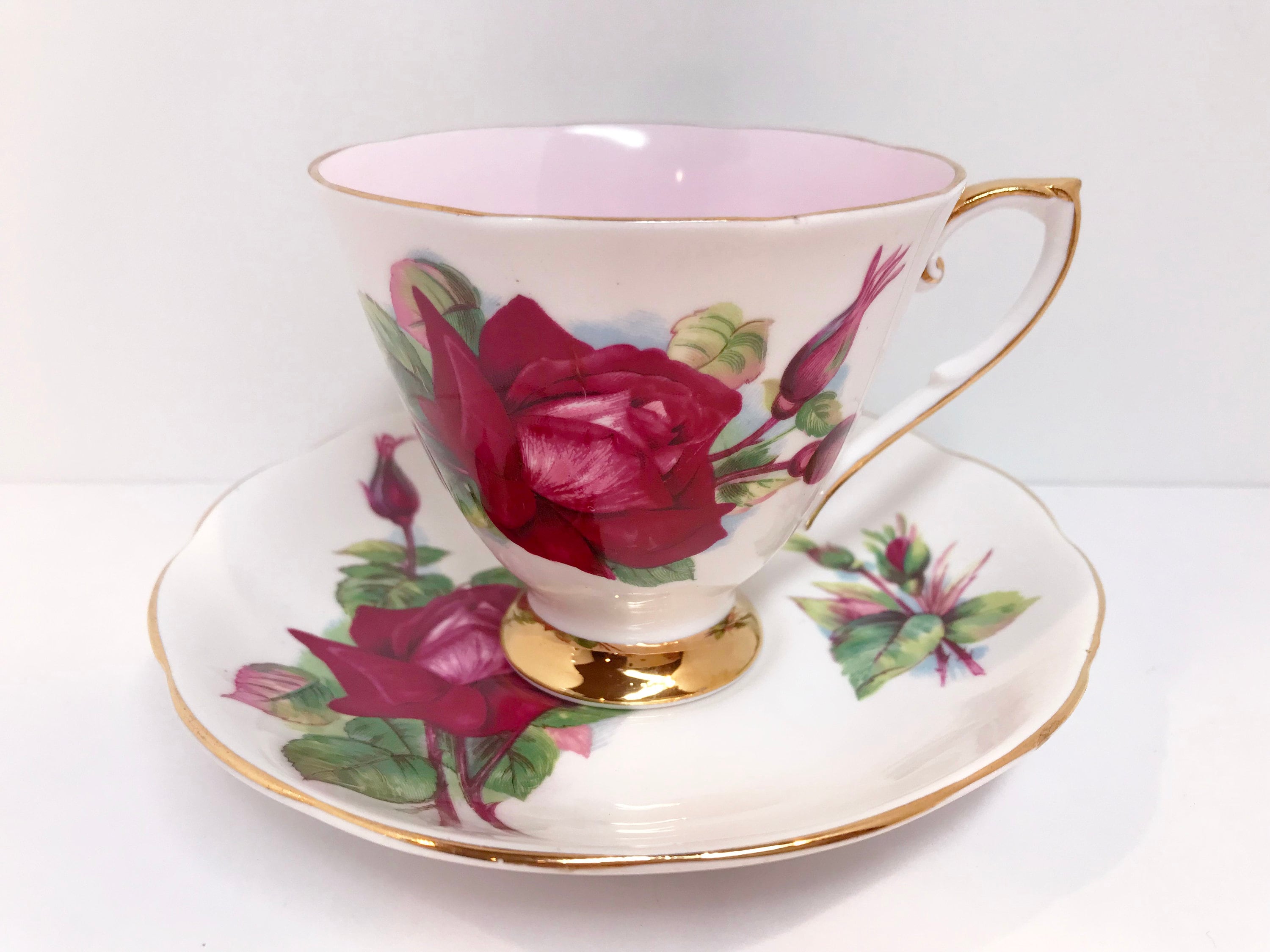 Roslyn Grand Gala Rose Tea Cup and Saucer, Harry Wheatcroft Roses ...