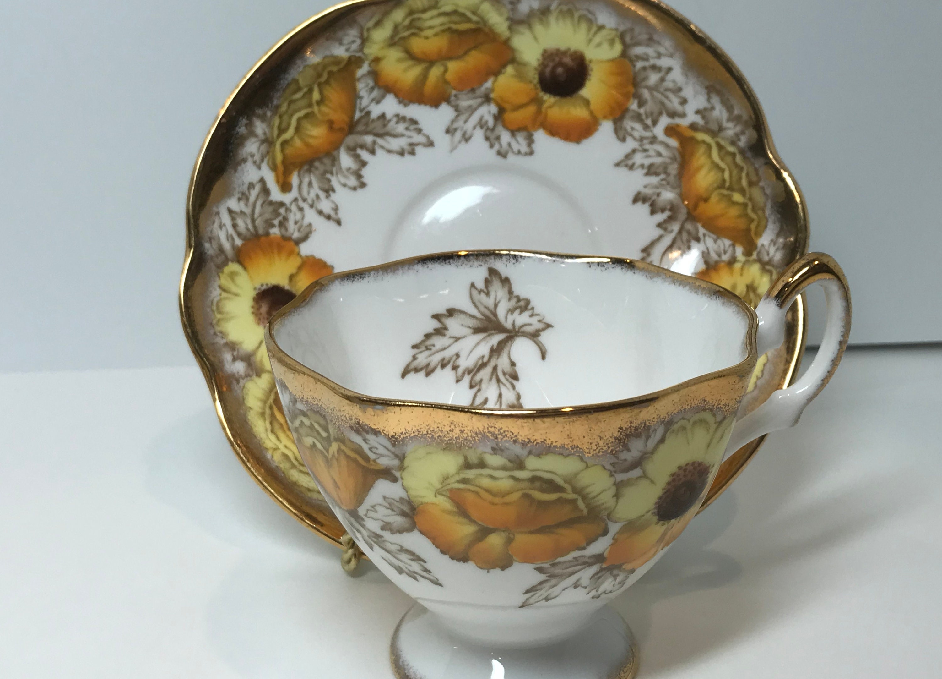 Iceland Poppy Teacup, Salisbury Tea Cup and Saucer, China Tea Cups ...