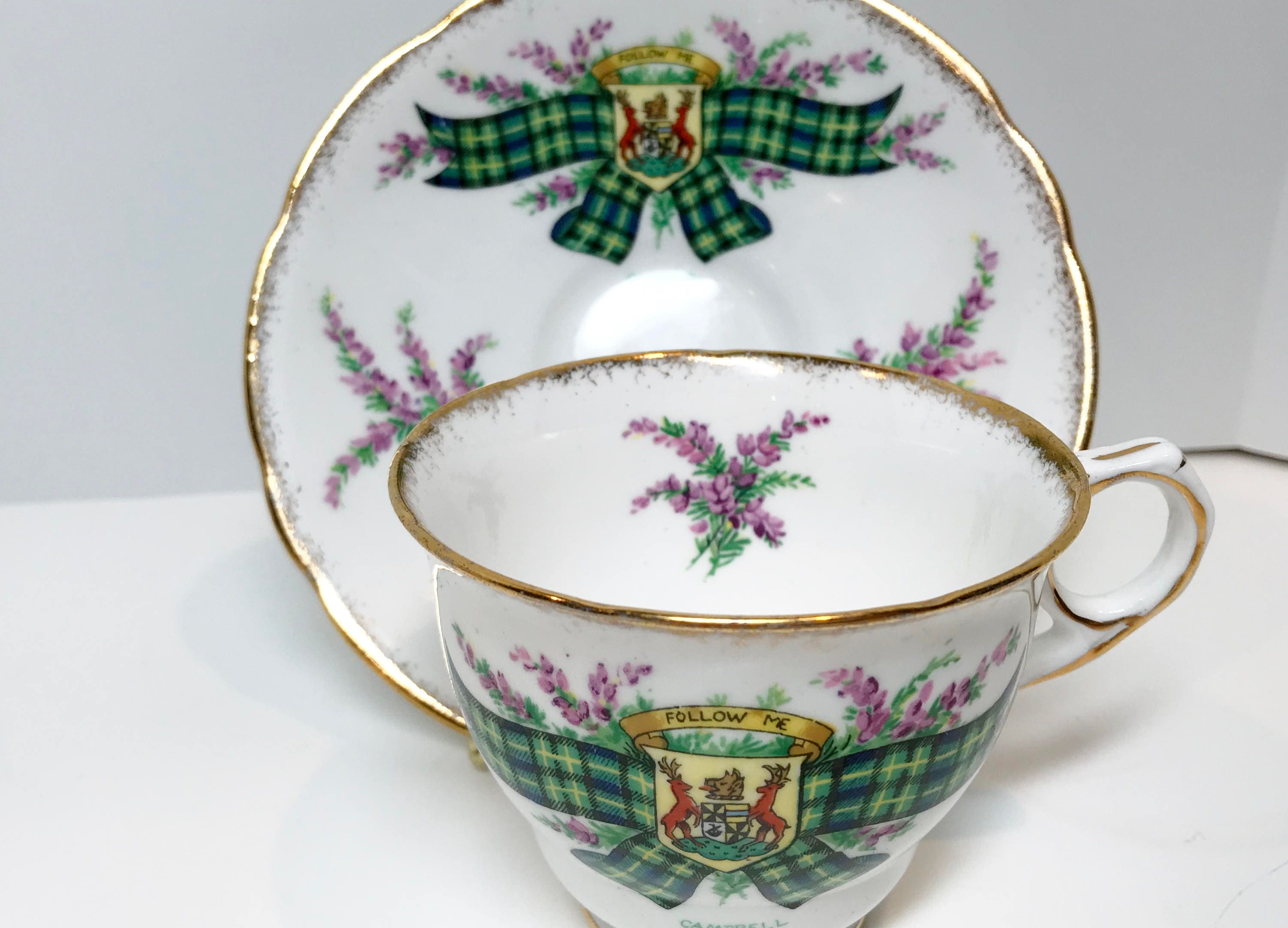 Clan Campbell Tartan Cup, Scottish Tea Cup and Saucer, Scotland Tea ...
