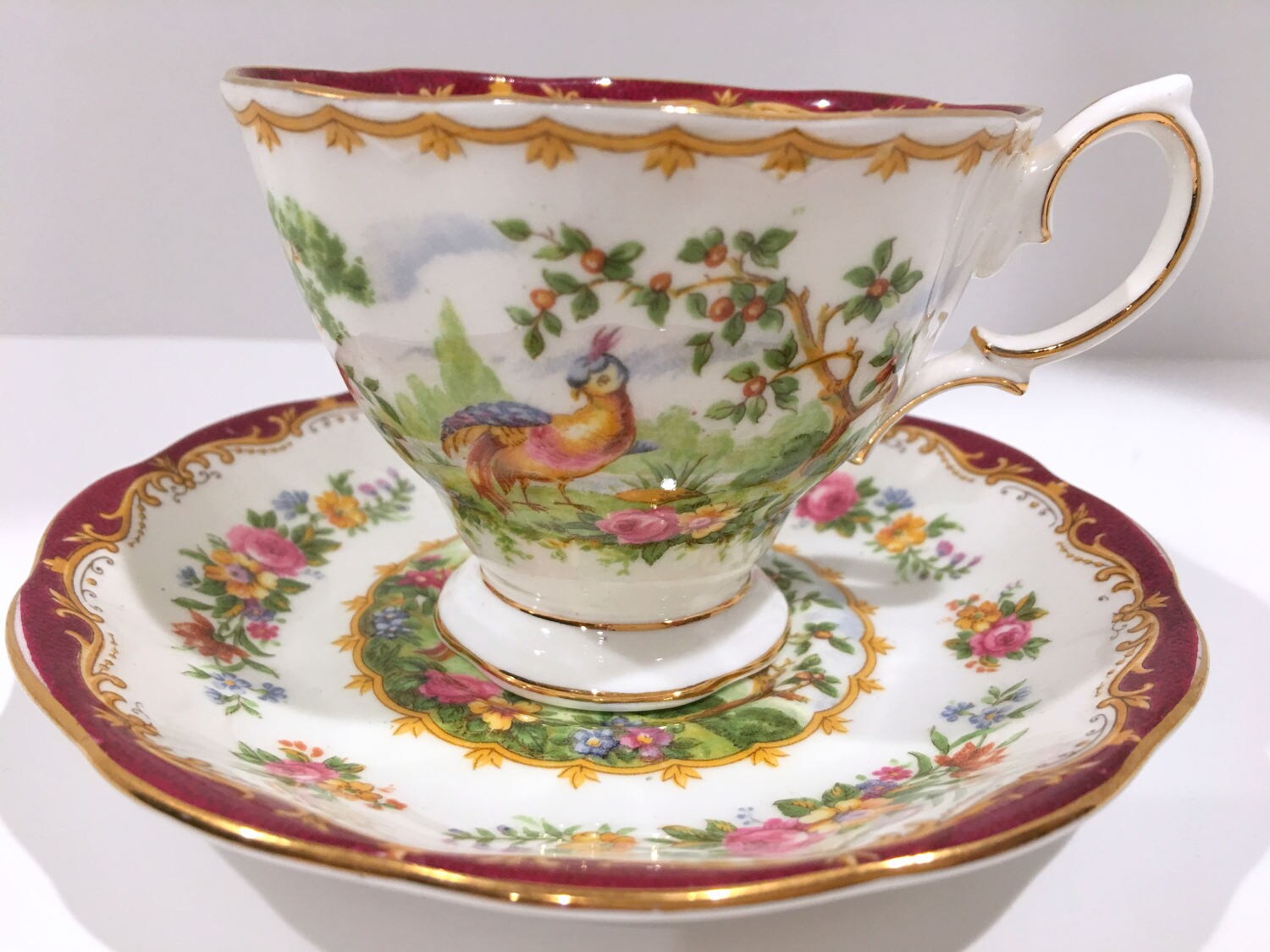 Chelsea Bird Tea Cup, Royal Albert Tea Cup and Saucer, Antique Teacups ...