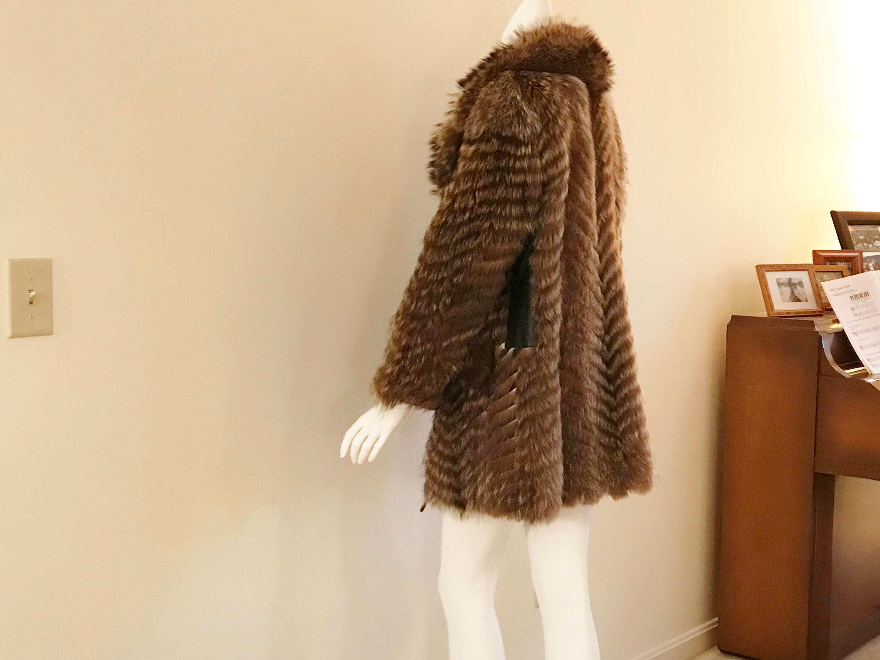 Classic Fur Coat, Vintage Clothing, Raccoon Coat, Authentic Real Fur ...