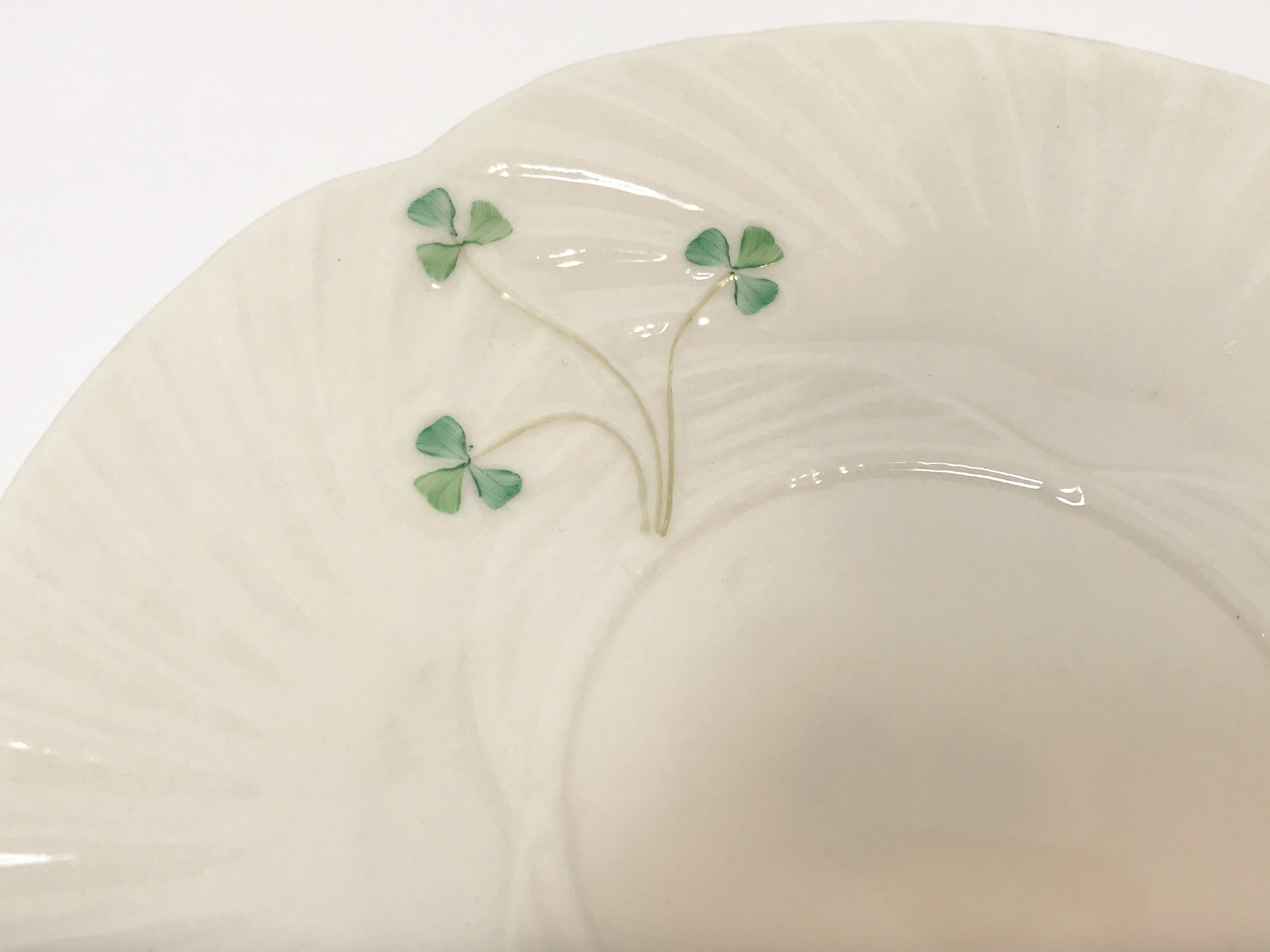 Shamrock Plate, Green Mark Belleek Plate, Harp Shamrock Ware Plate ...