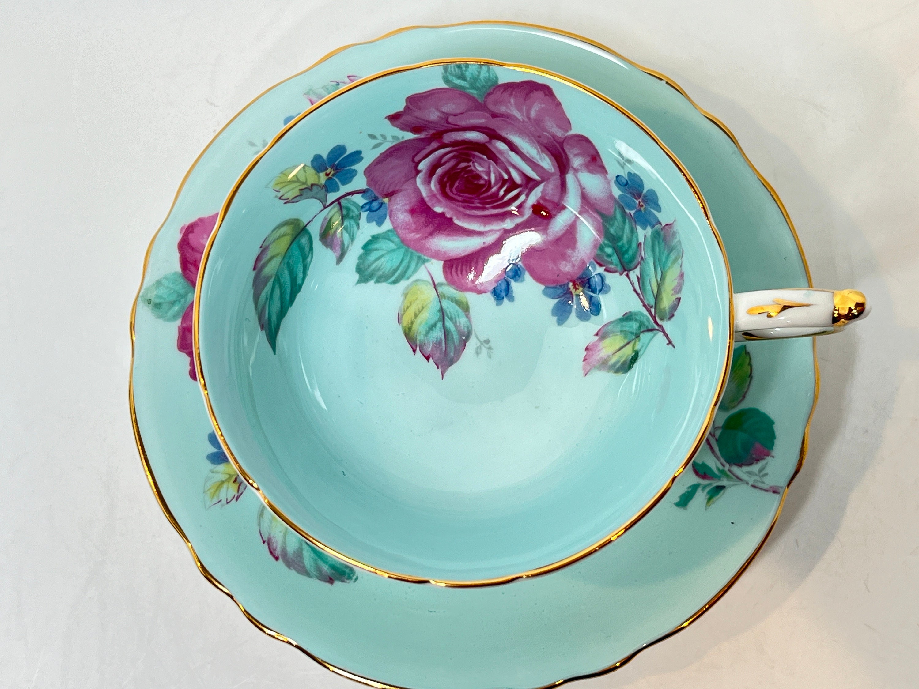 Large Rose Paragon Teacup and Saucer , Pink Rose Cups , Double Warrant ...