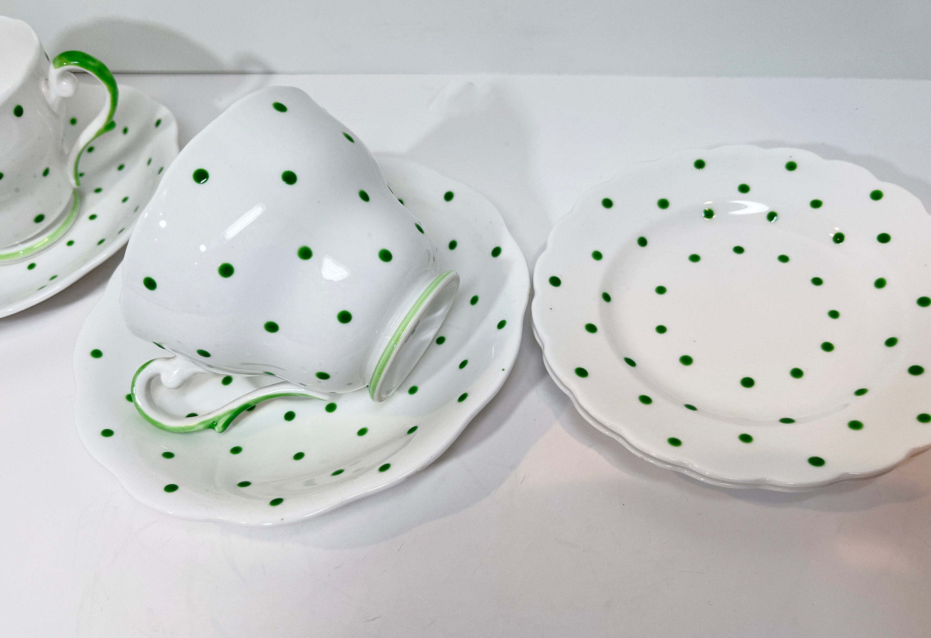 Royal Standard Tea Cups , Polka Dot Pattern , English Teacup, Matching ...