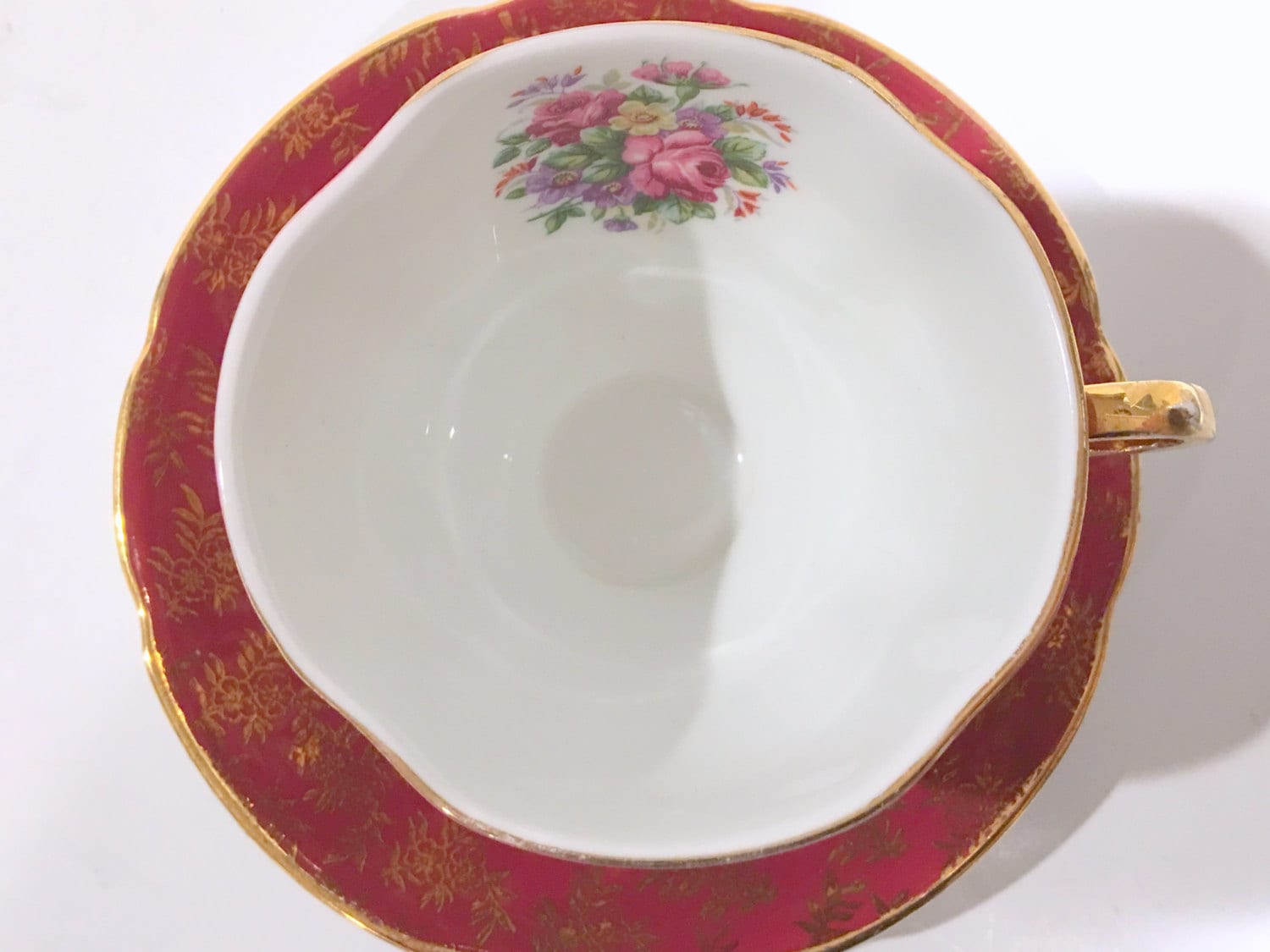 Royal Stuart Tea Cup and Saucer, Red and Gold Cups, English Teacups ...