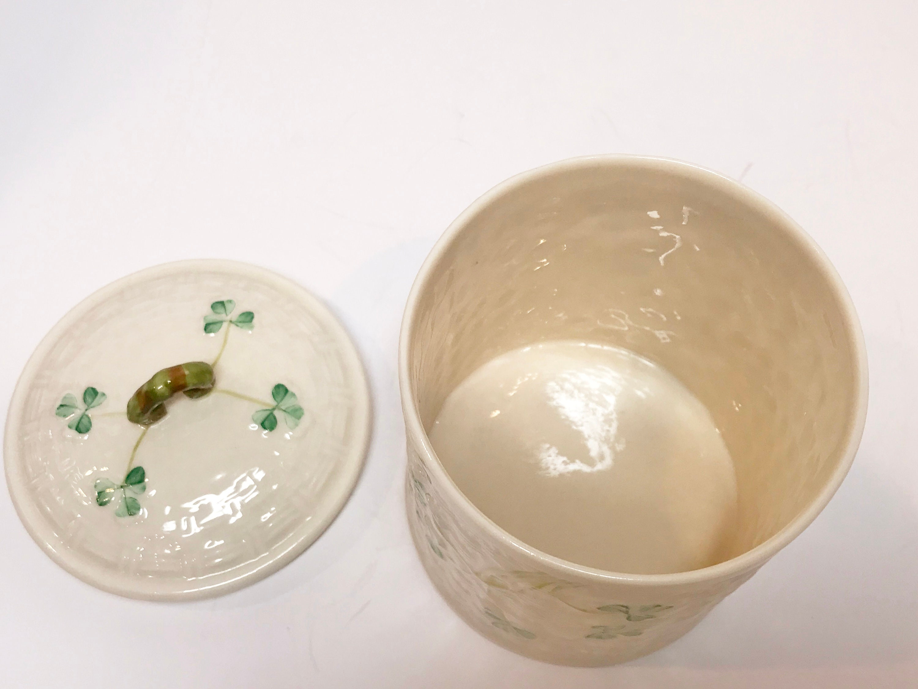 Belleek Marmalade Jar, Shamrock Jar, Shamrock Container, Irish ...