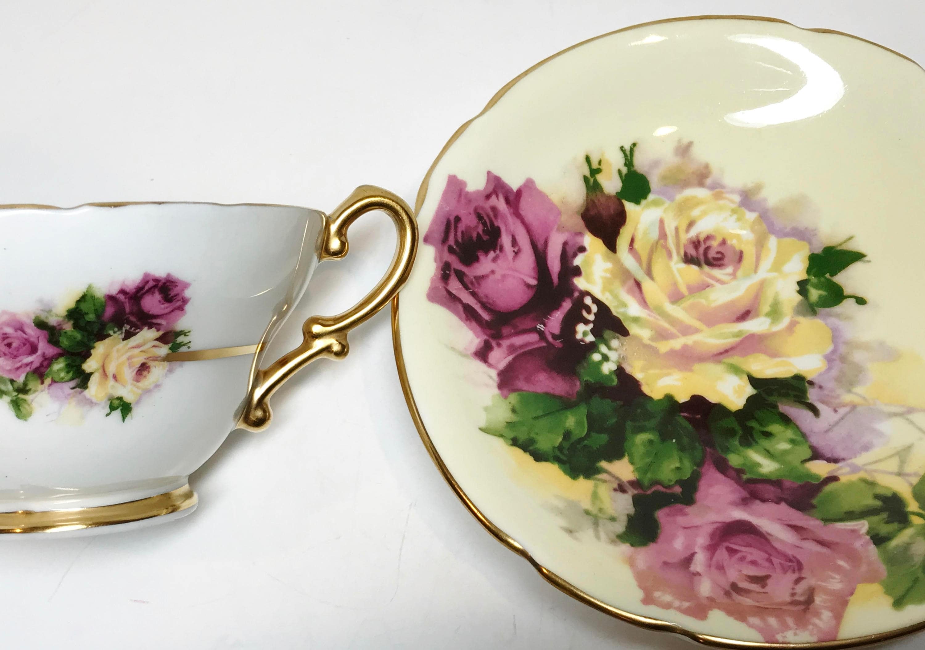 Stanley Tea Cup and Saucer, Yellow Rose Tea Cups, English Bone China ...