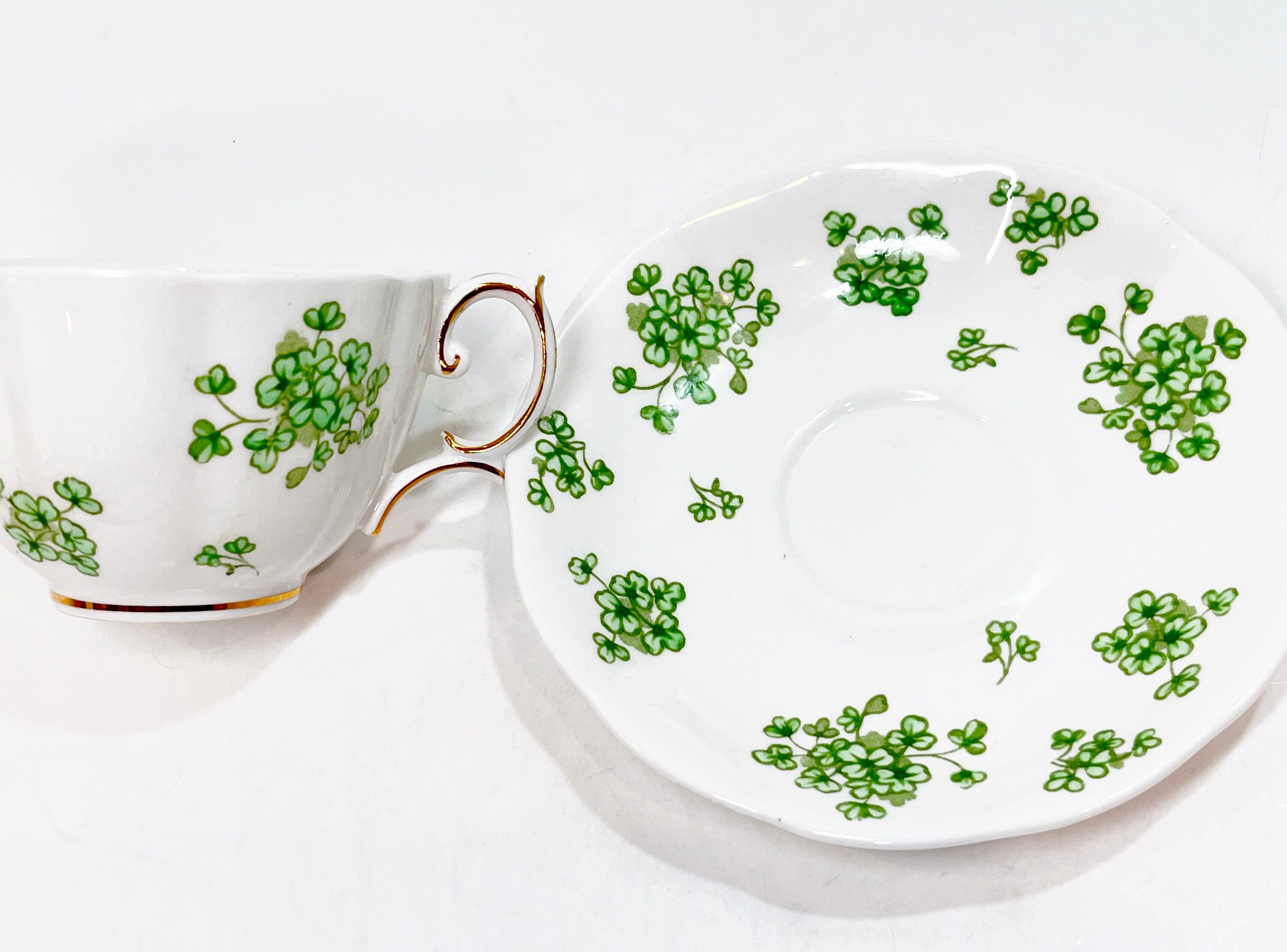 Shamrock Royal Albert Tea Cup and Saucer, Antique Tea Cups, English ...