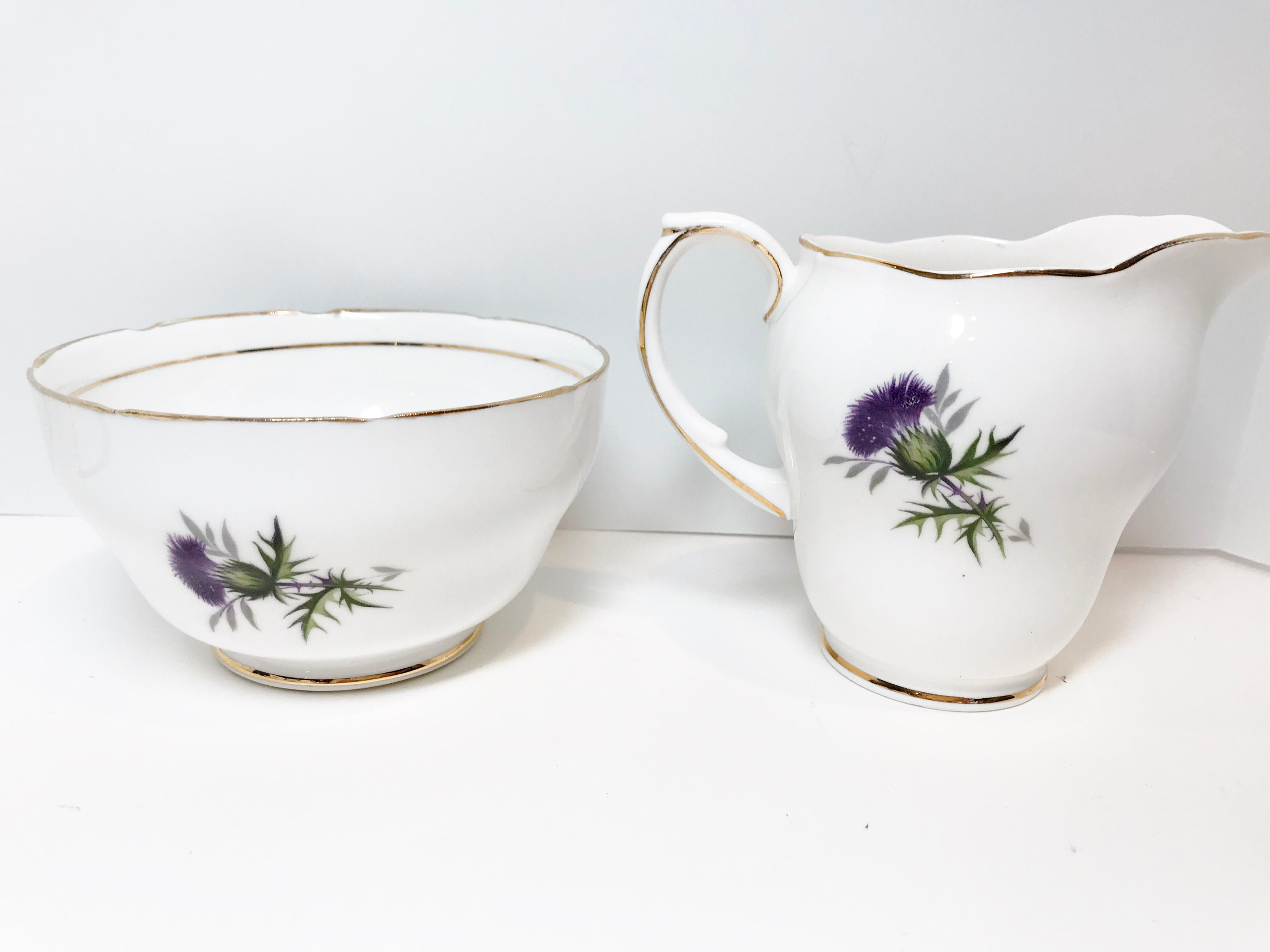 Thistle Creamer and Sugar Bowl, Duchess Tea Cups, Scottish Tea Cups ...