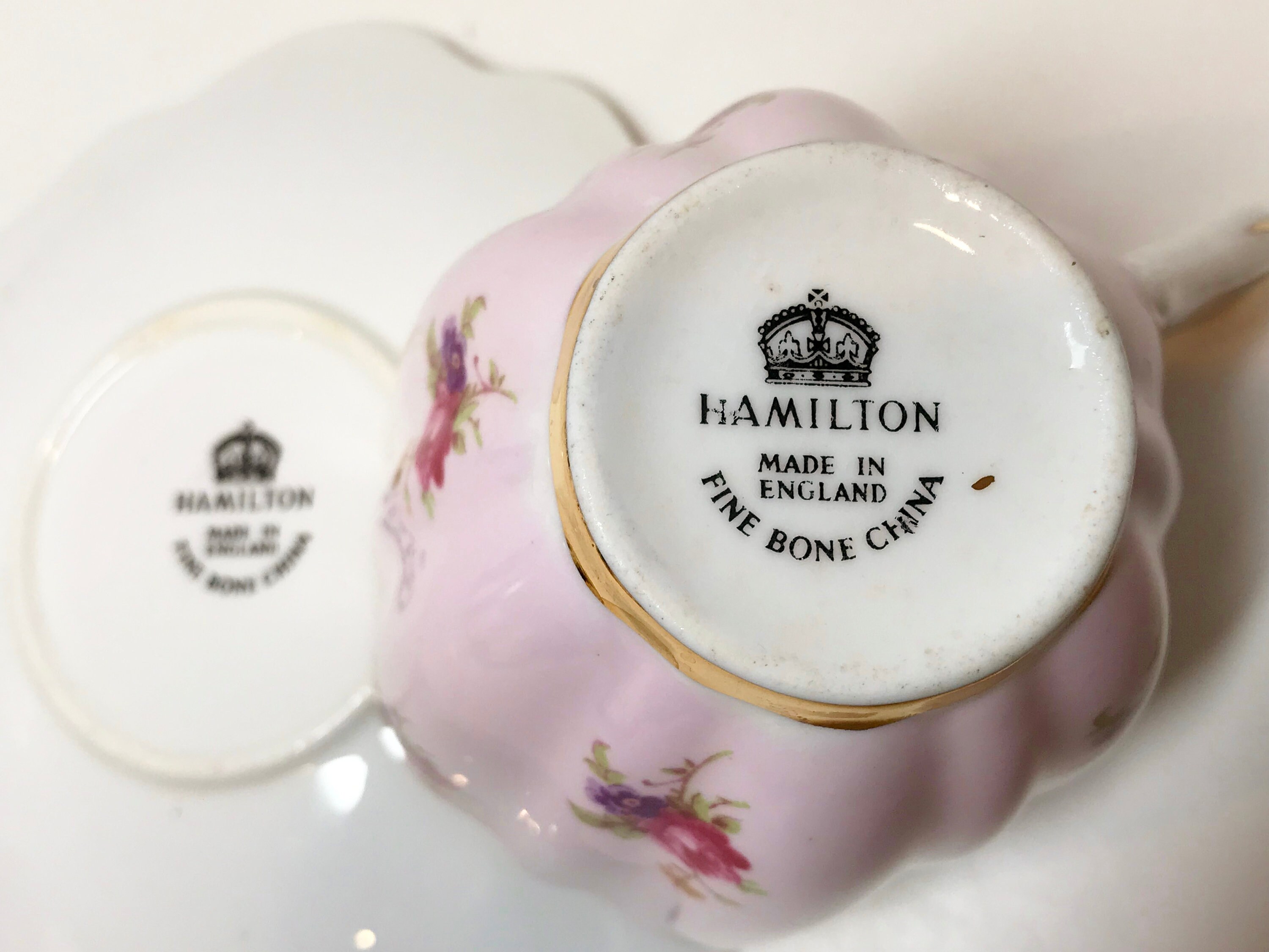Hamilton Tea Cup and Saucer, Pink Tea Cups, English Bone China Cups ...