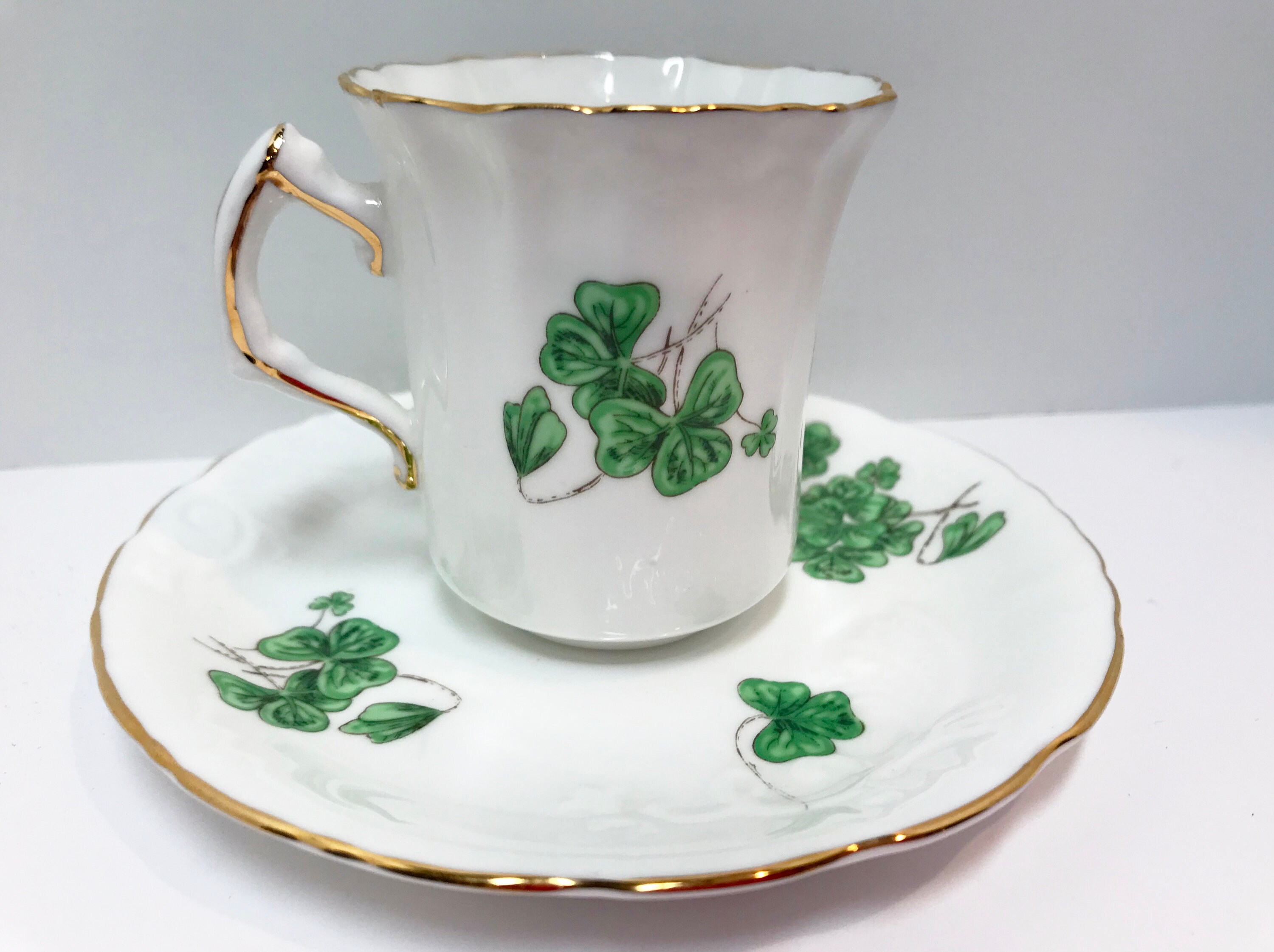 SOLD, Reserved for SR, Lucky Shamrock Demitasse by Hammersley Bone ...