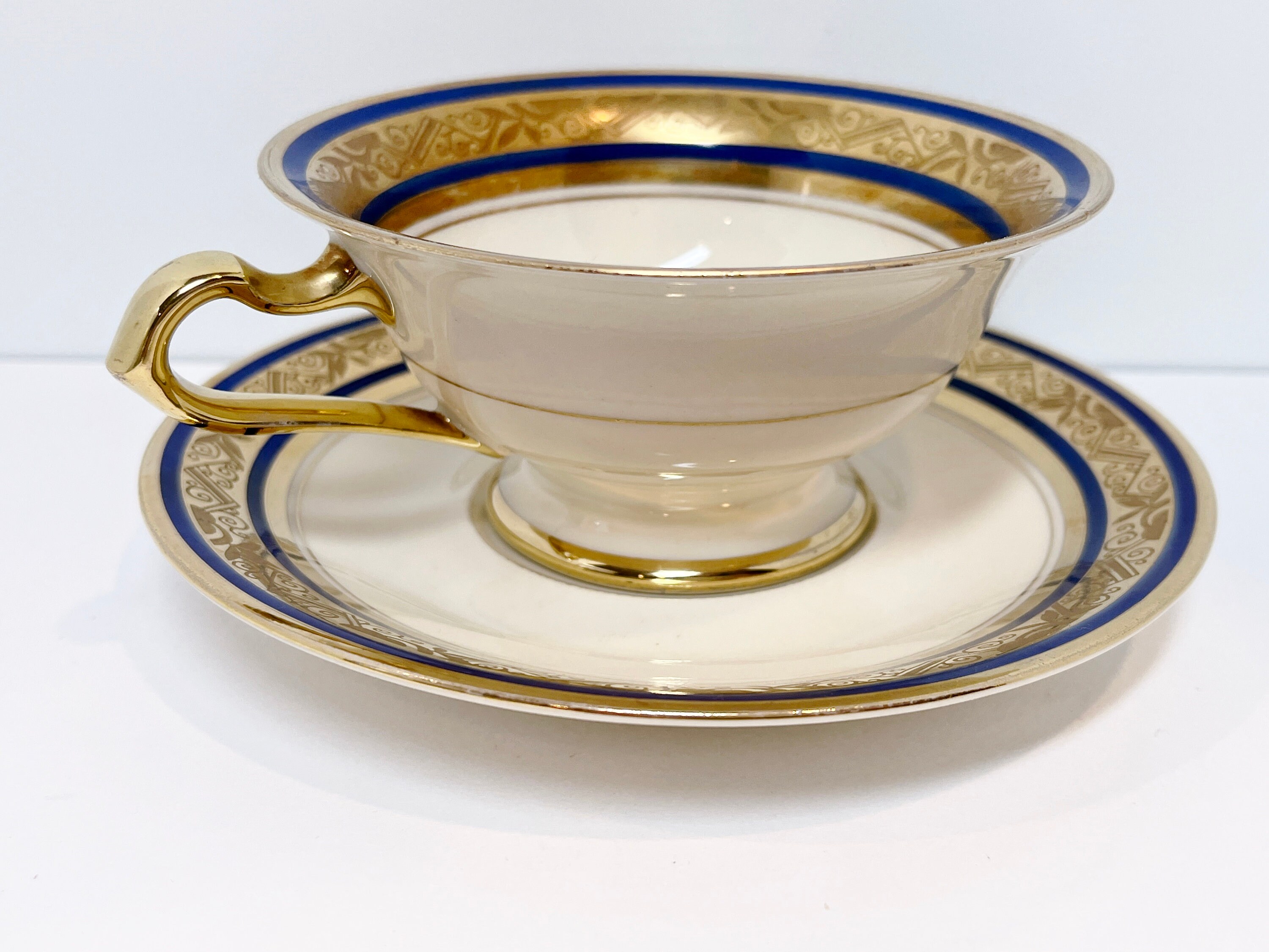 Eschenbach Teacup, Bavarian Teacup, Bavarian German Teacups, Navy Gold ...