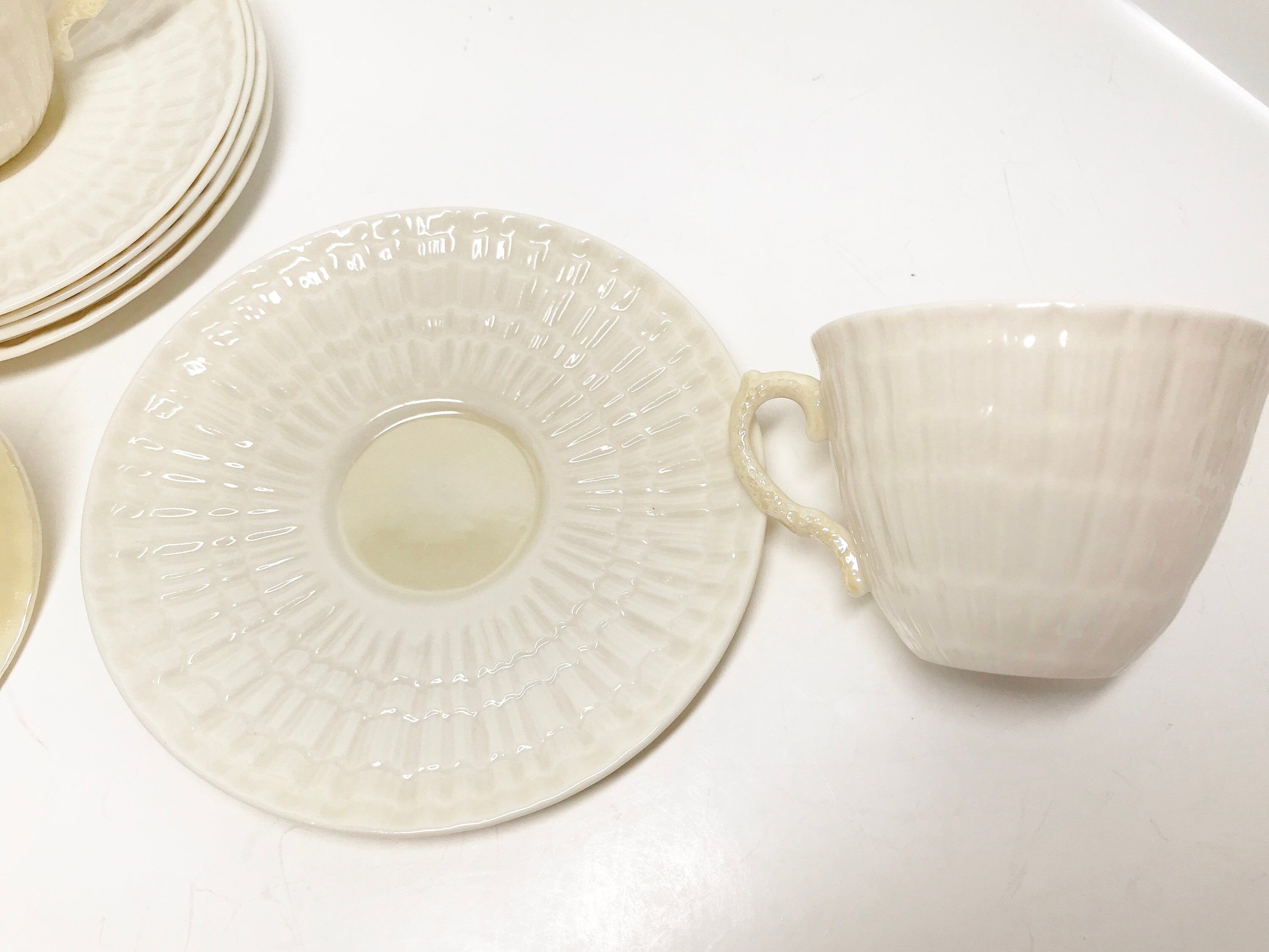 Reserved for J, Belleek Limpet Pattern, Set of 6, Belleek Tea Cup and ...