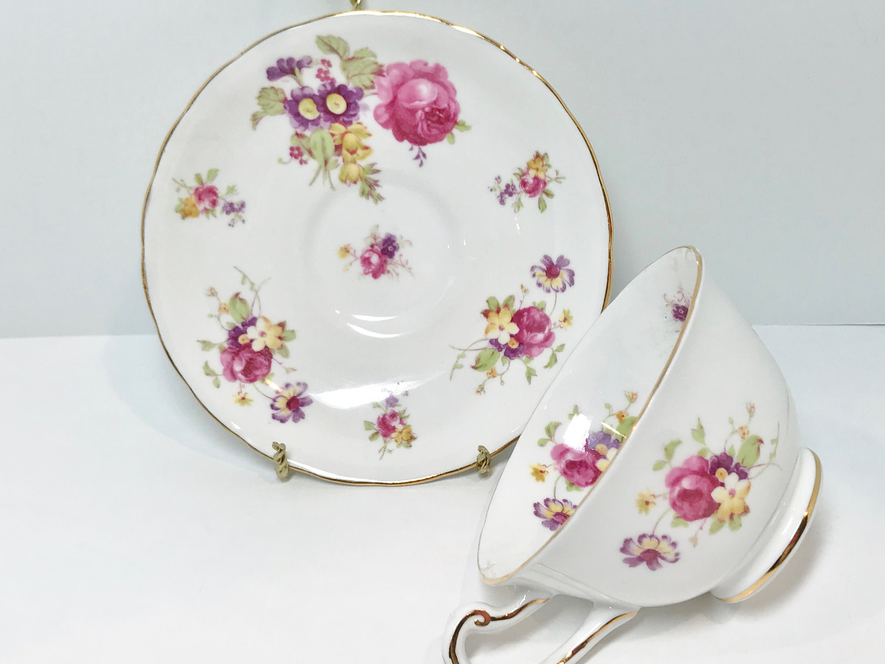 Royal Chelsea Teacup and Saucer, Floral Tea Cups, Royal Chelsea Tea ...