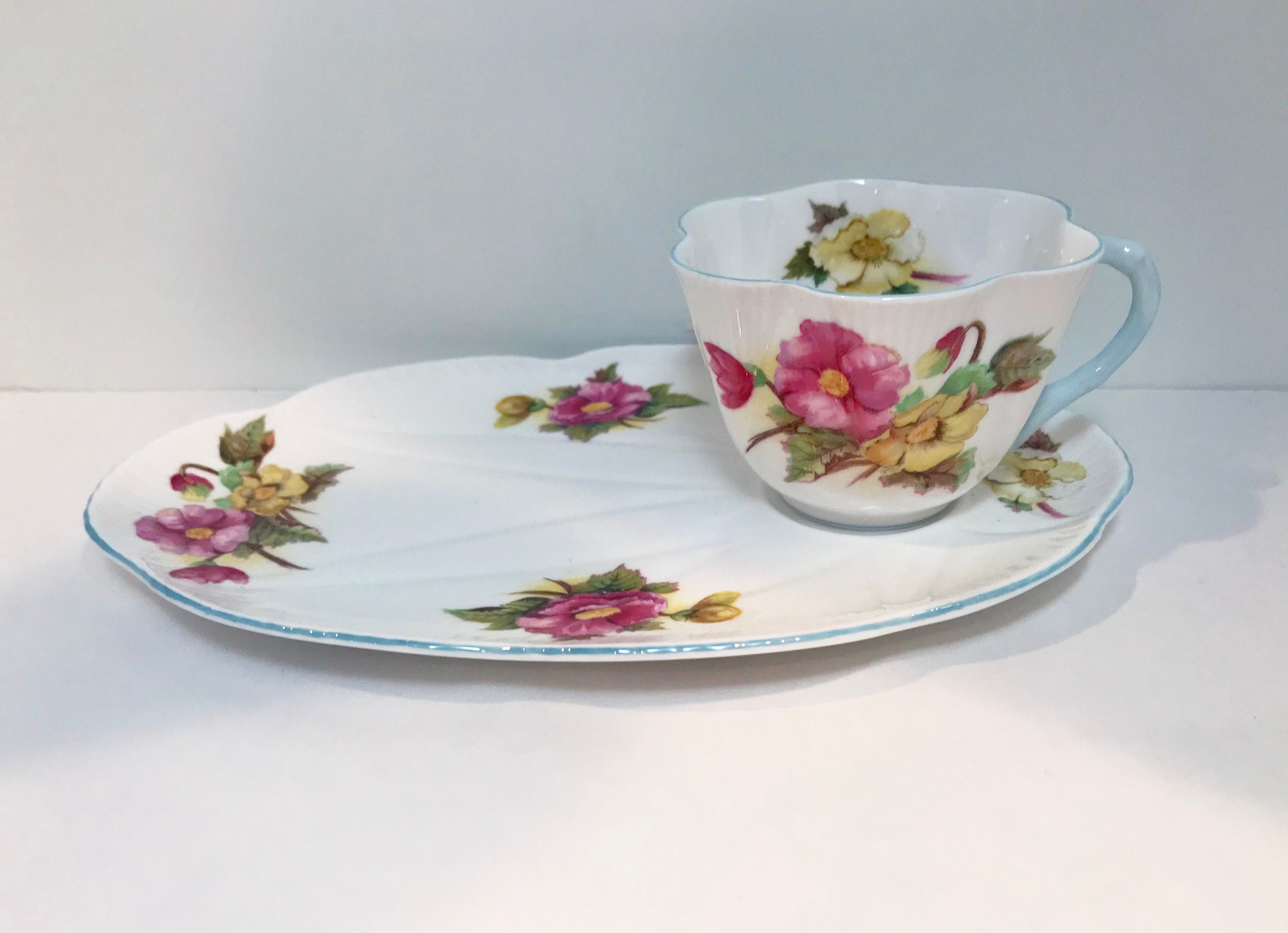 Shelley Snack Set, Shelley Begonia, Tea and Toast, Shelley China ...