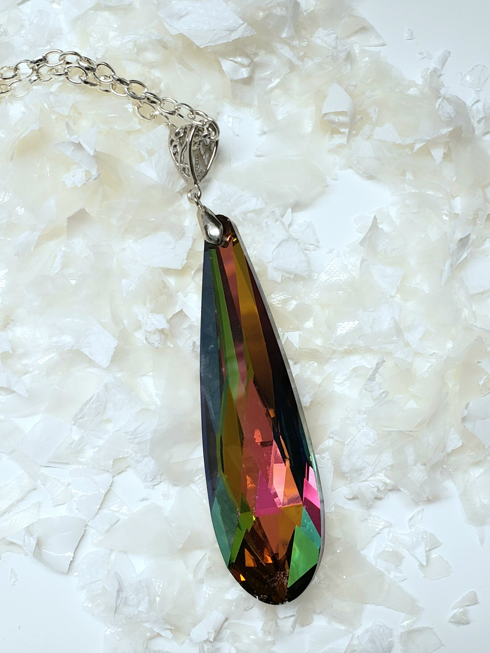 Crystal Christmas Ornaments Rainbow Vitrail Teardrop Crystal - Etsy
